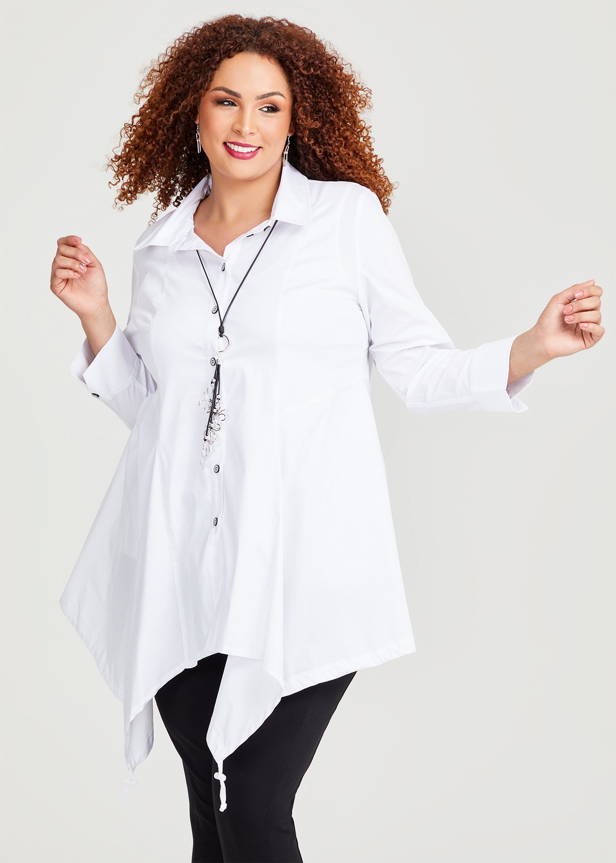 Shop Plus Size Cotton Poplin Lucille Shirt, White | Taking Shape AU