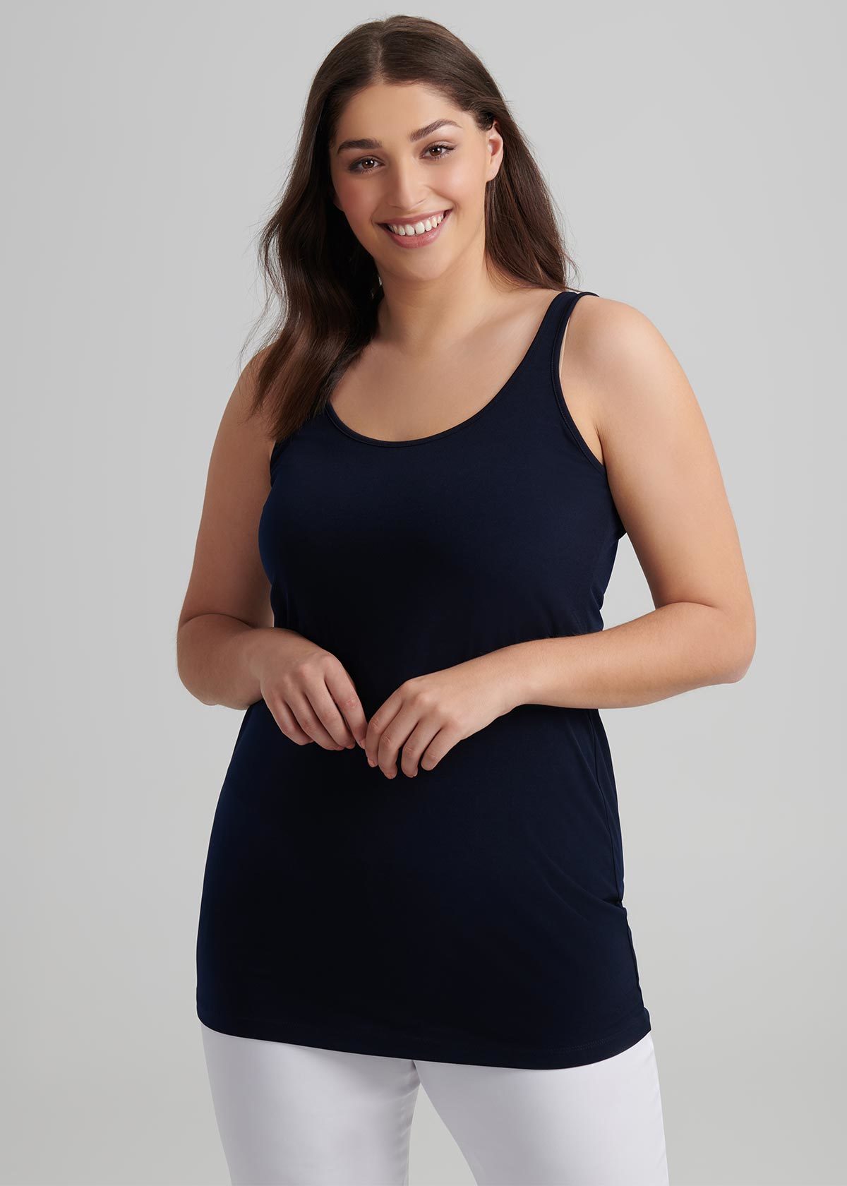 Shop Plus Size Luna Basic Instinct Tank in Blue | Sizes 12-30 | Taking ...