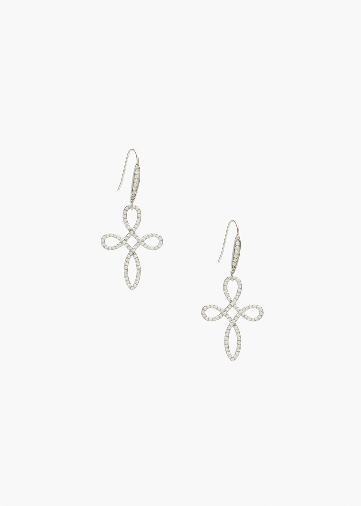 Shop Twisted Silver Diamante Earrings in Silver | Accessories | Taking ...