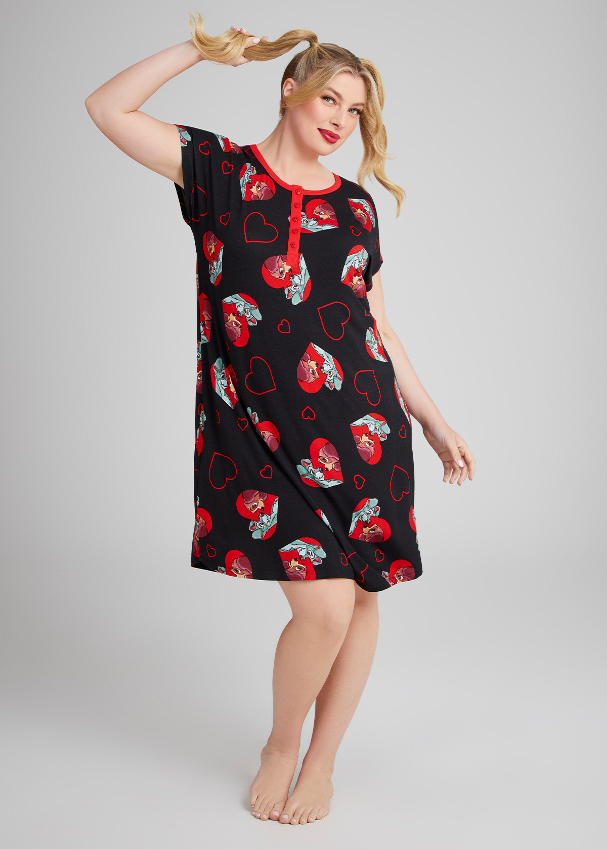 Shop Plus Size Lady and the Tramp Love Nightie, Multi | Taking Shape AU