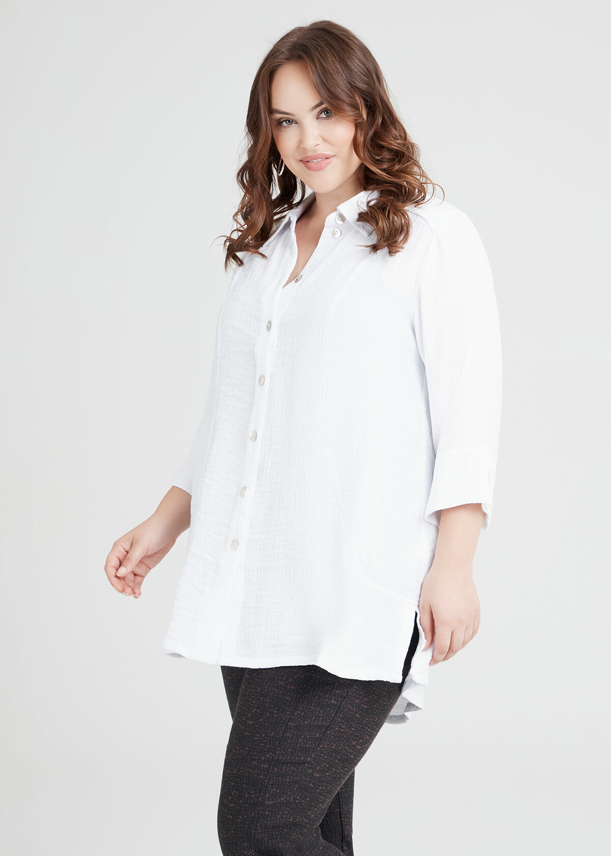 Shop Plus Size Lola Natural Shirt, White | Taking Shape AU