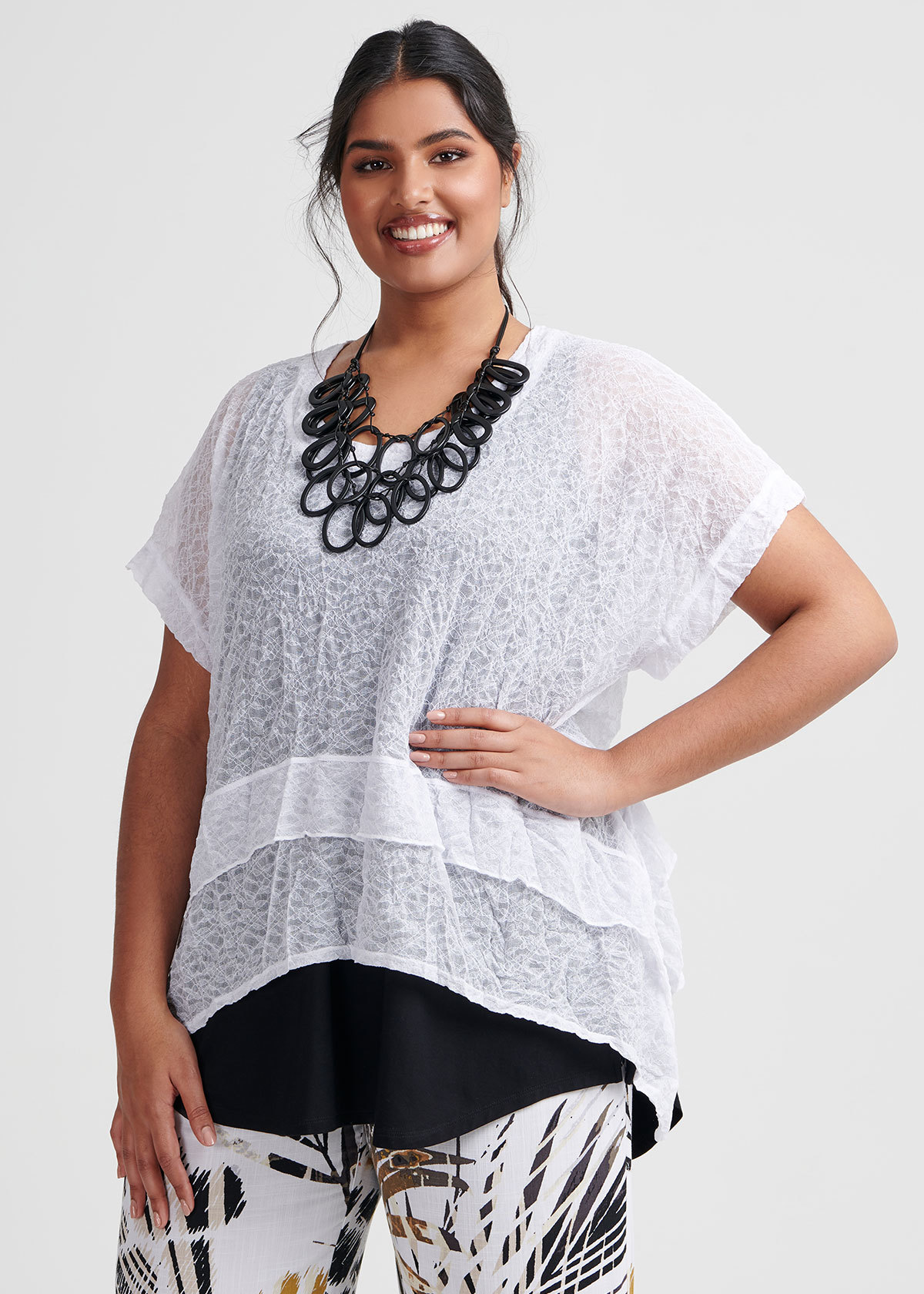Shop Plus Size Lace Mesh Top, White | Taking Shape AU