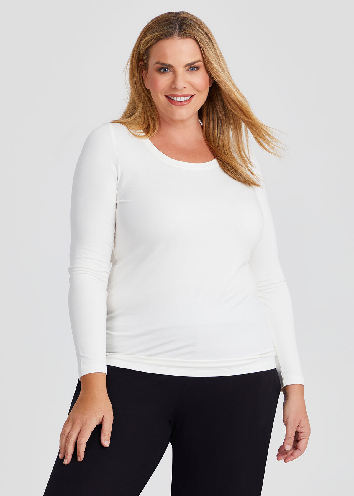 Shop Plus Size Bamboo Body Top, White | Taking Shape NZ
