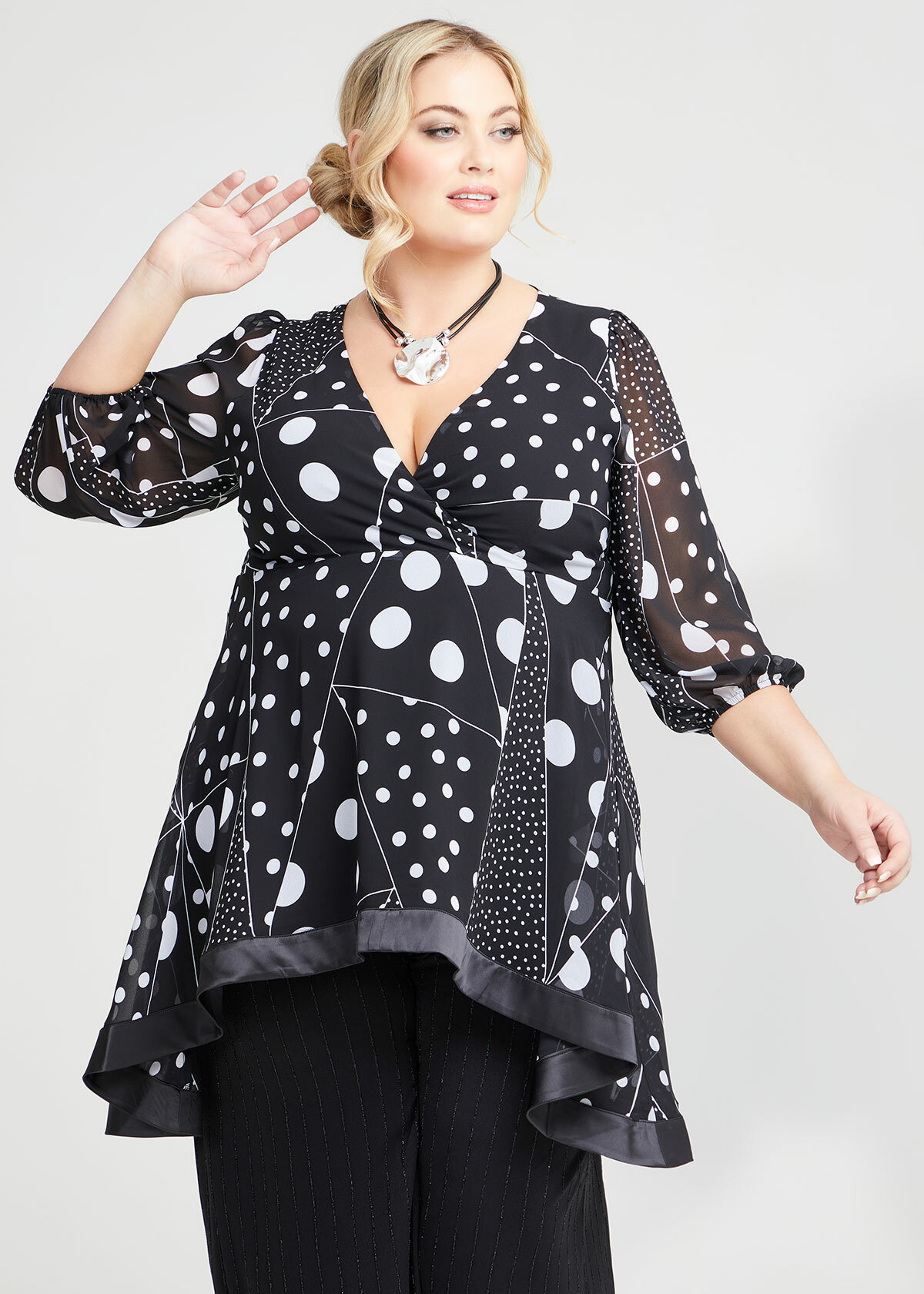 Shop Plus Size Leanne Derby Spot Tunic, Multi | Taking Shape UK