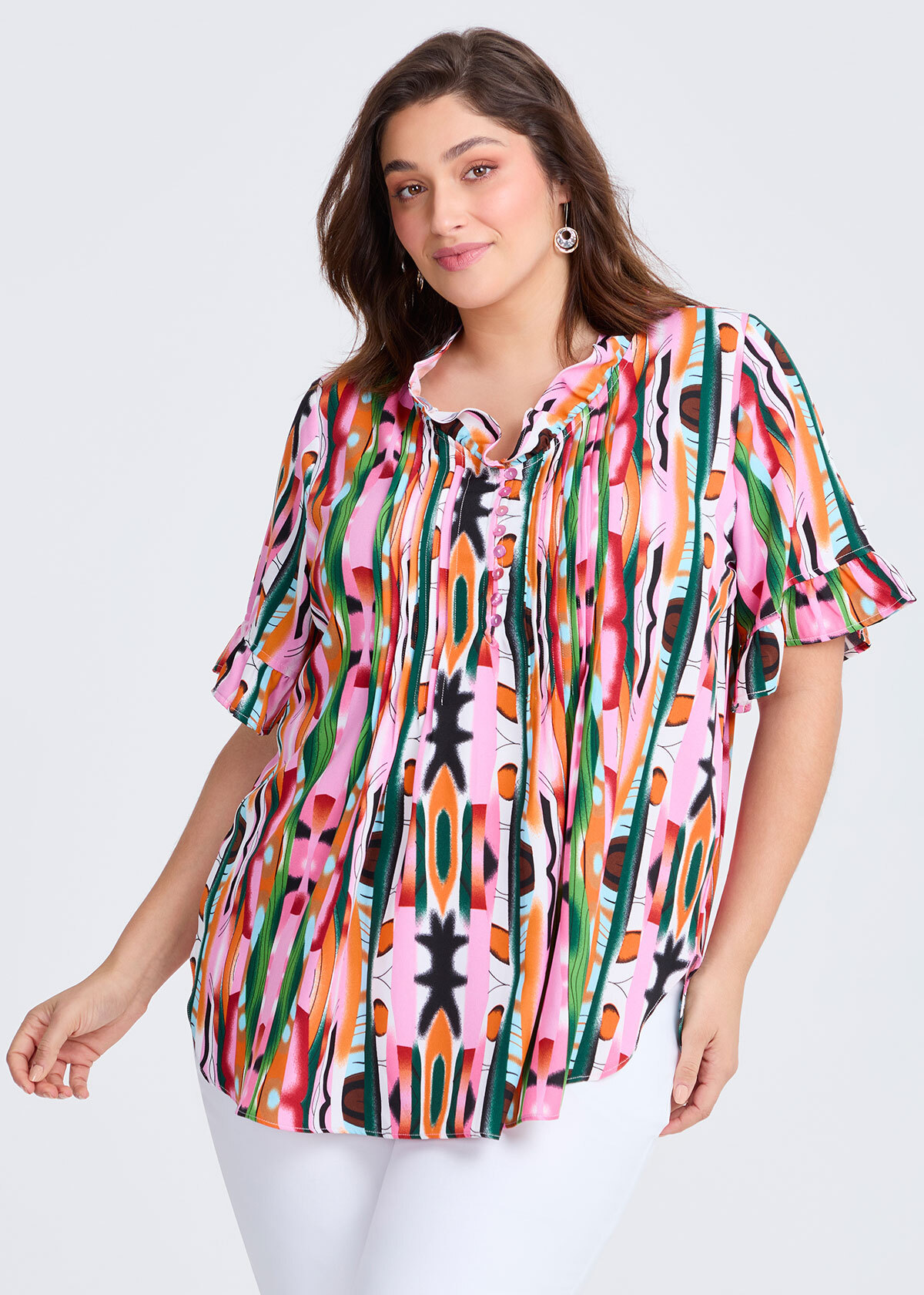 Shop Plus Size Shakira Pleat Top, Multi | Taking Shape AU