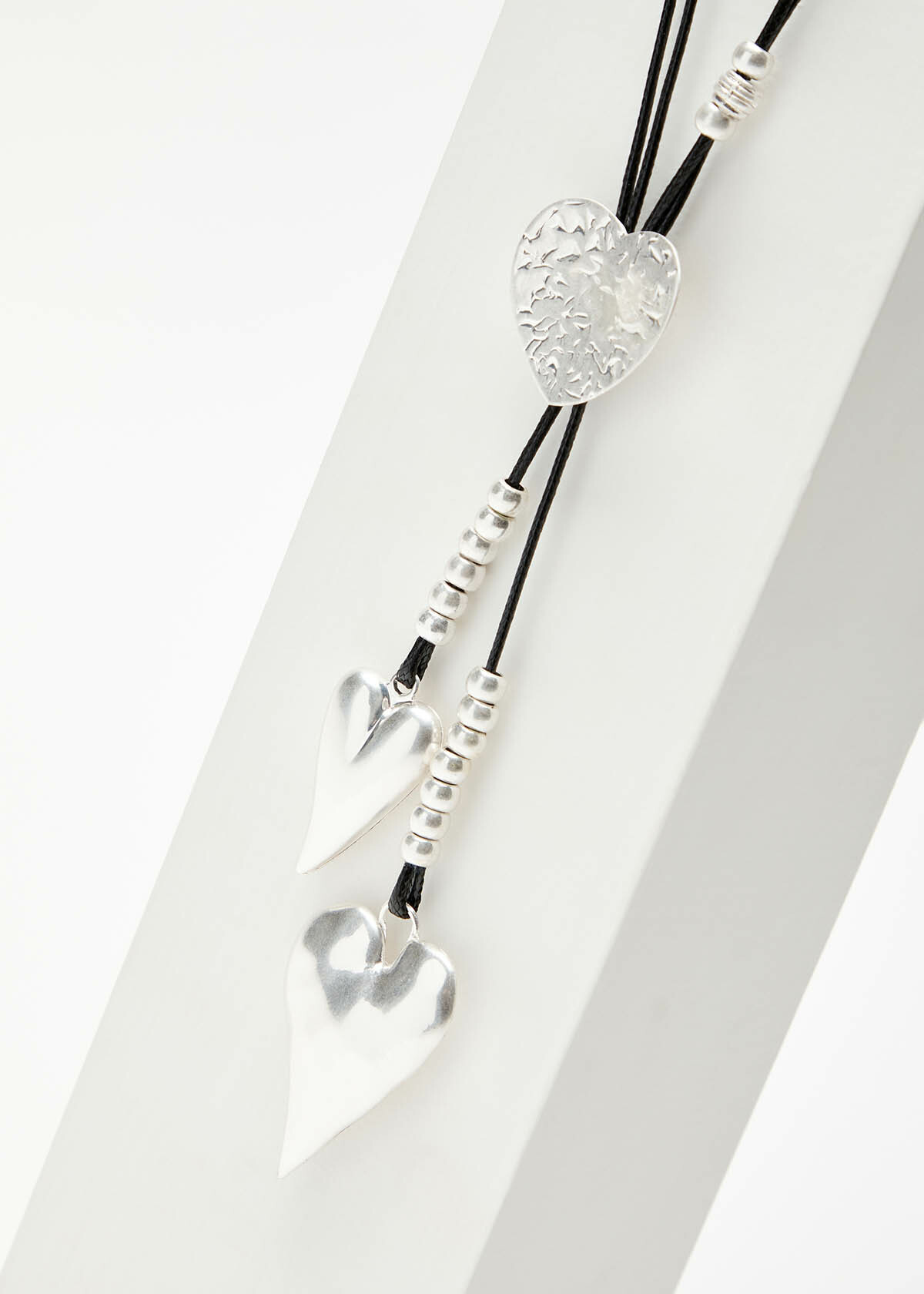 Shop Multi Heart & Cord Lariat in Black | Accessories | Taking Shape AU