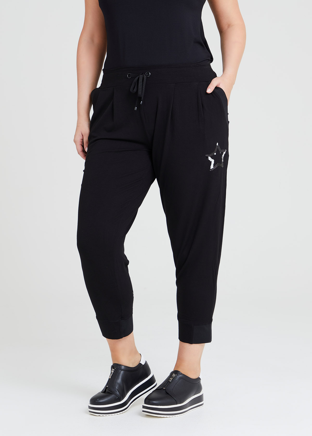 Shop Plus Size Natural Shining Star Pant, Black | Taking Shape UK