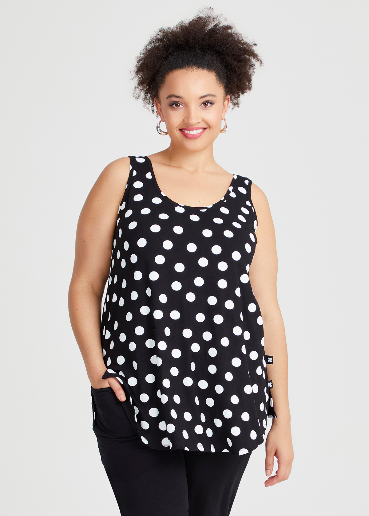 Plus Size Natural Favourite Tank in Spot Print | Taking Shape AU