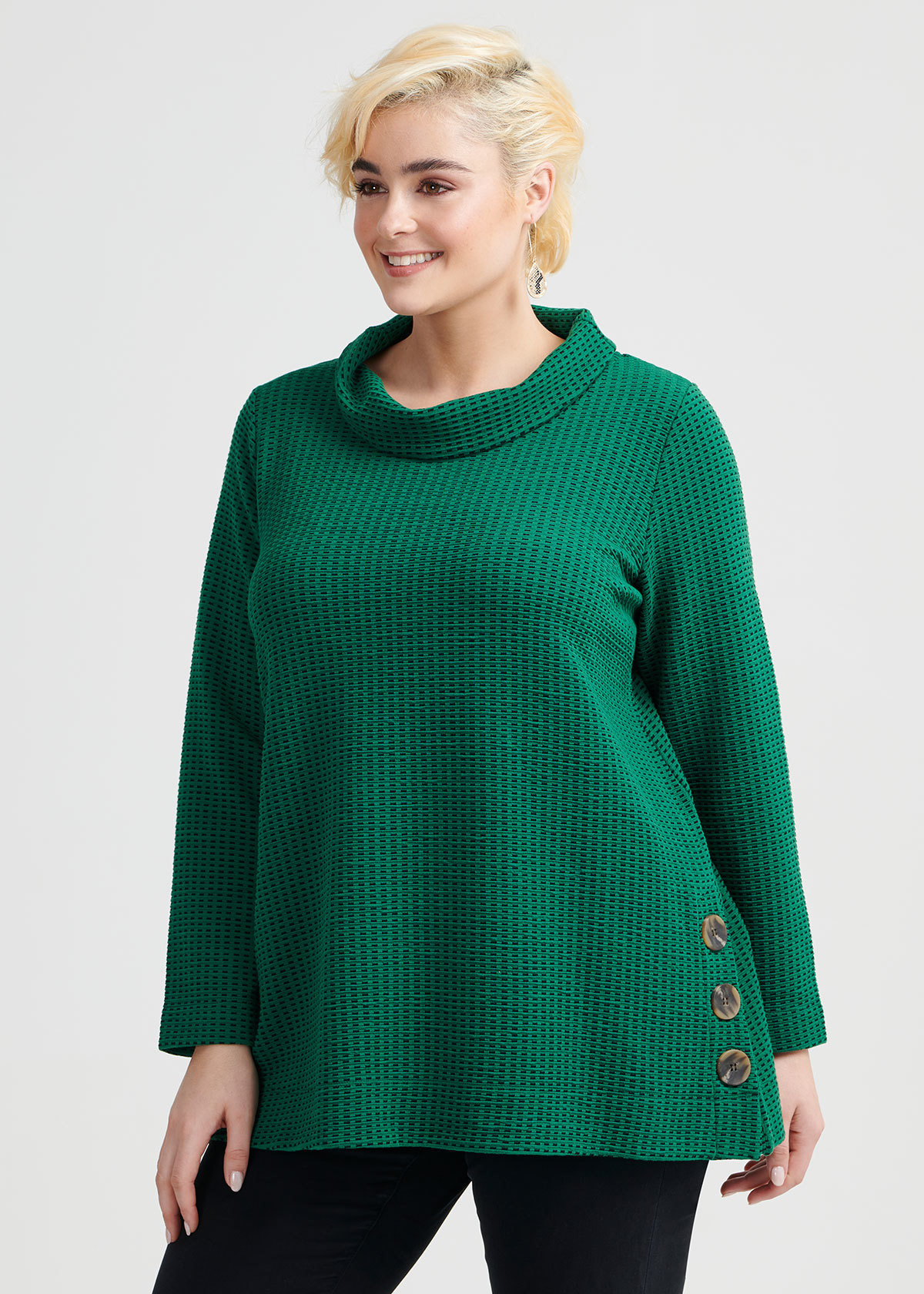 Shop Plus Size Button Ticking Top, Green | Taking Shape AU