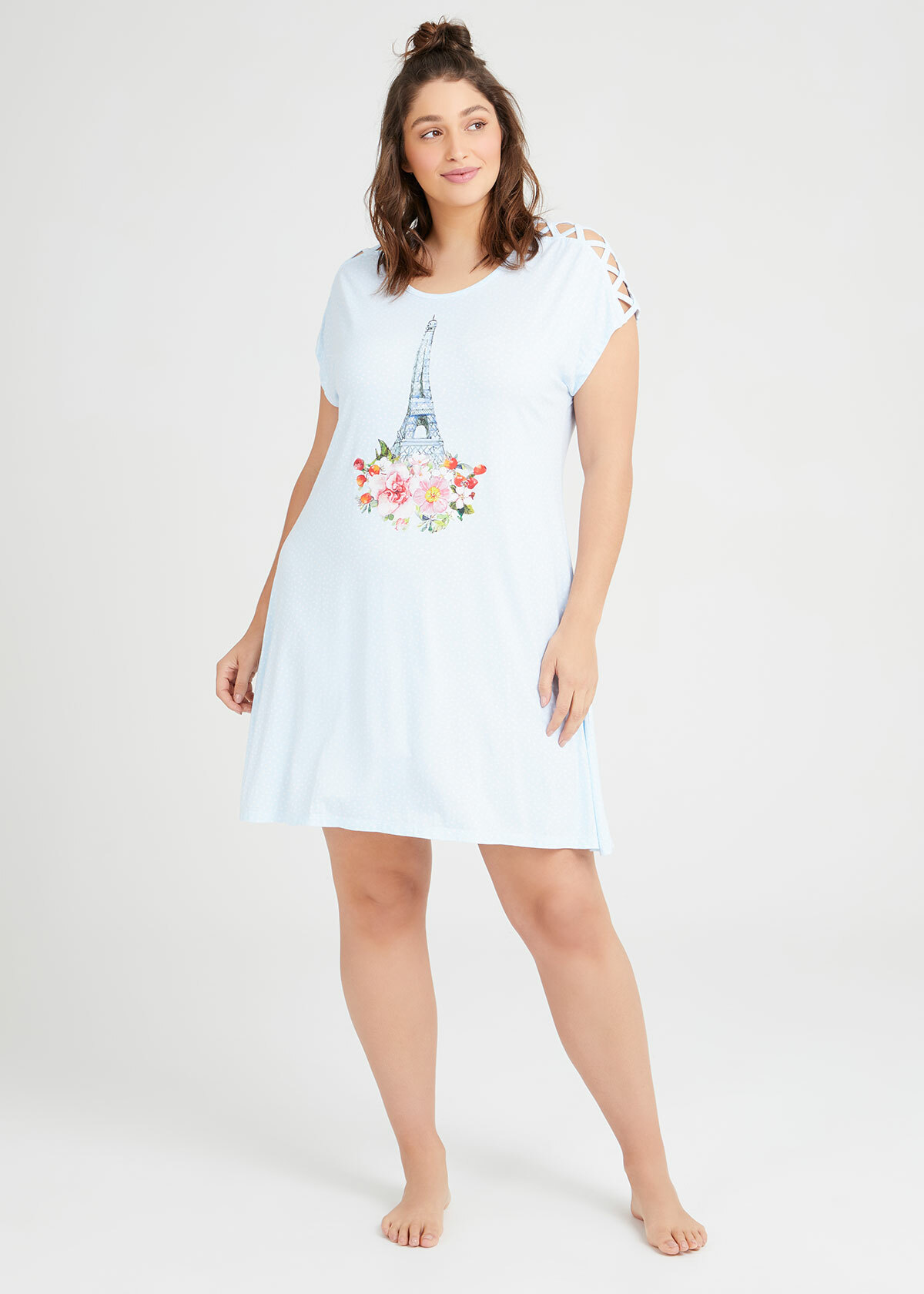 Shop Plus Size Bamboo Eiffel Tower Nightie, Print | Taking Shape AU