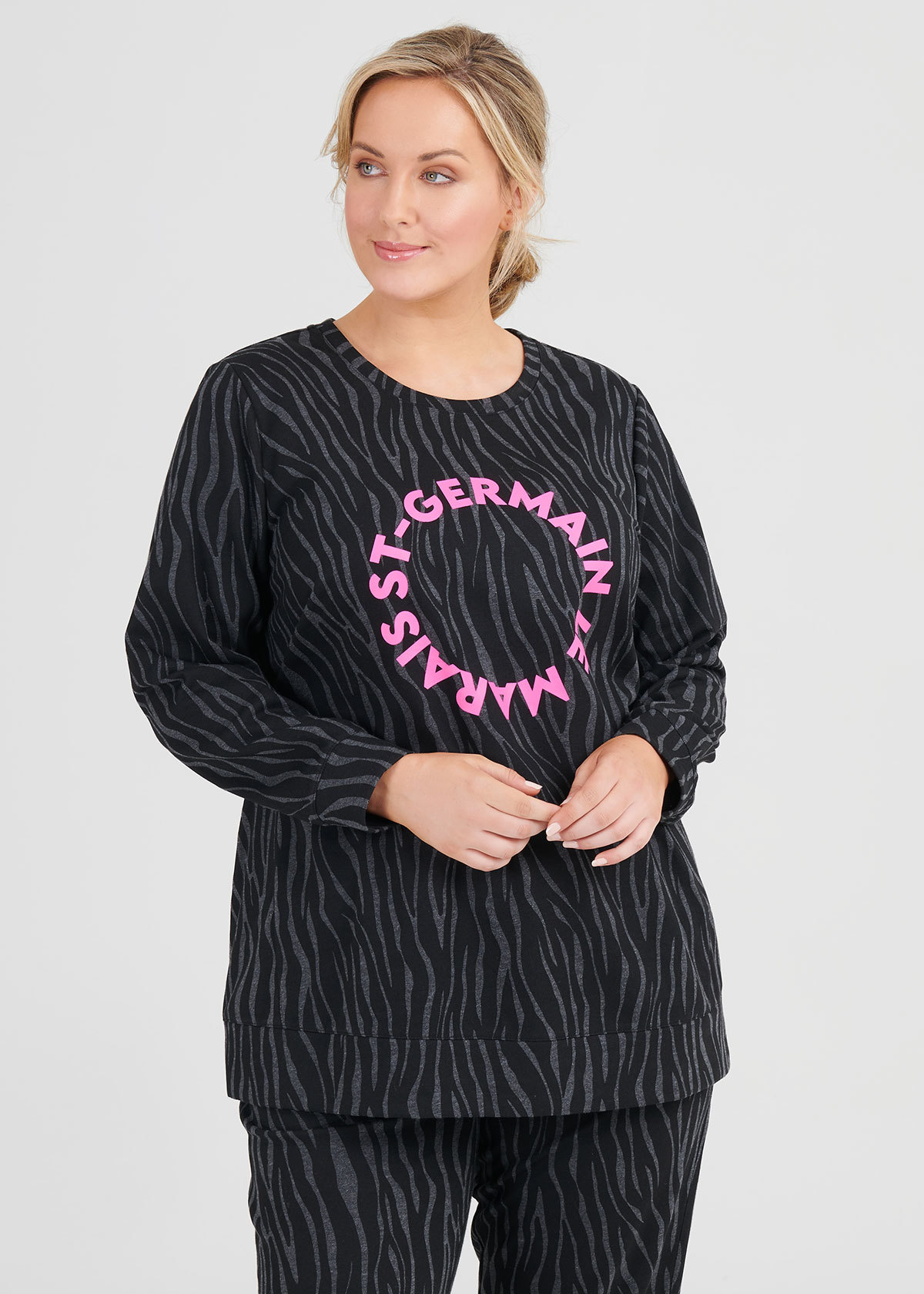 Shop Plus Size Cotton Zebra Sweat in Print | Taking Shape AU