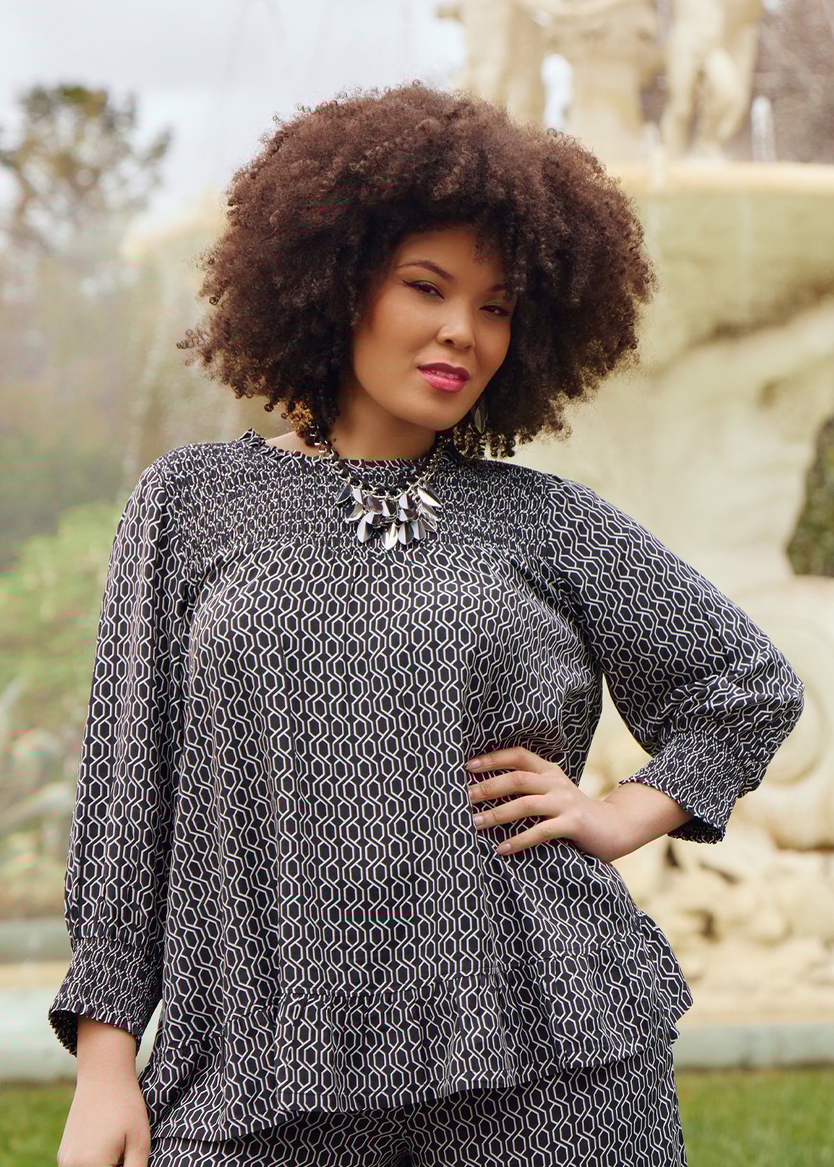 Shop Plus Size Natural Geo Top, Multi | Taking Shape AU