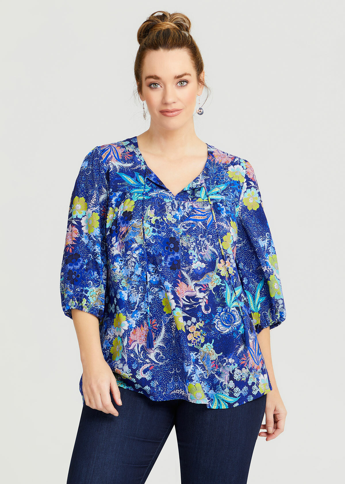 Shop Plus Size Natural Mystical Floral Top, Multi | Taking Shape AU