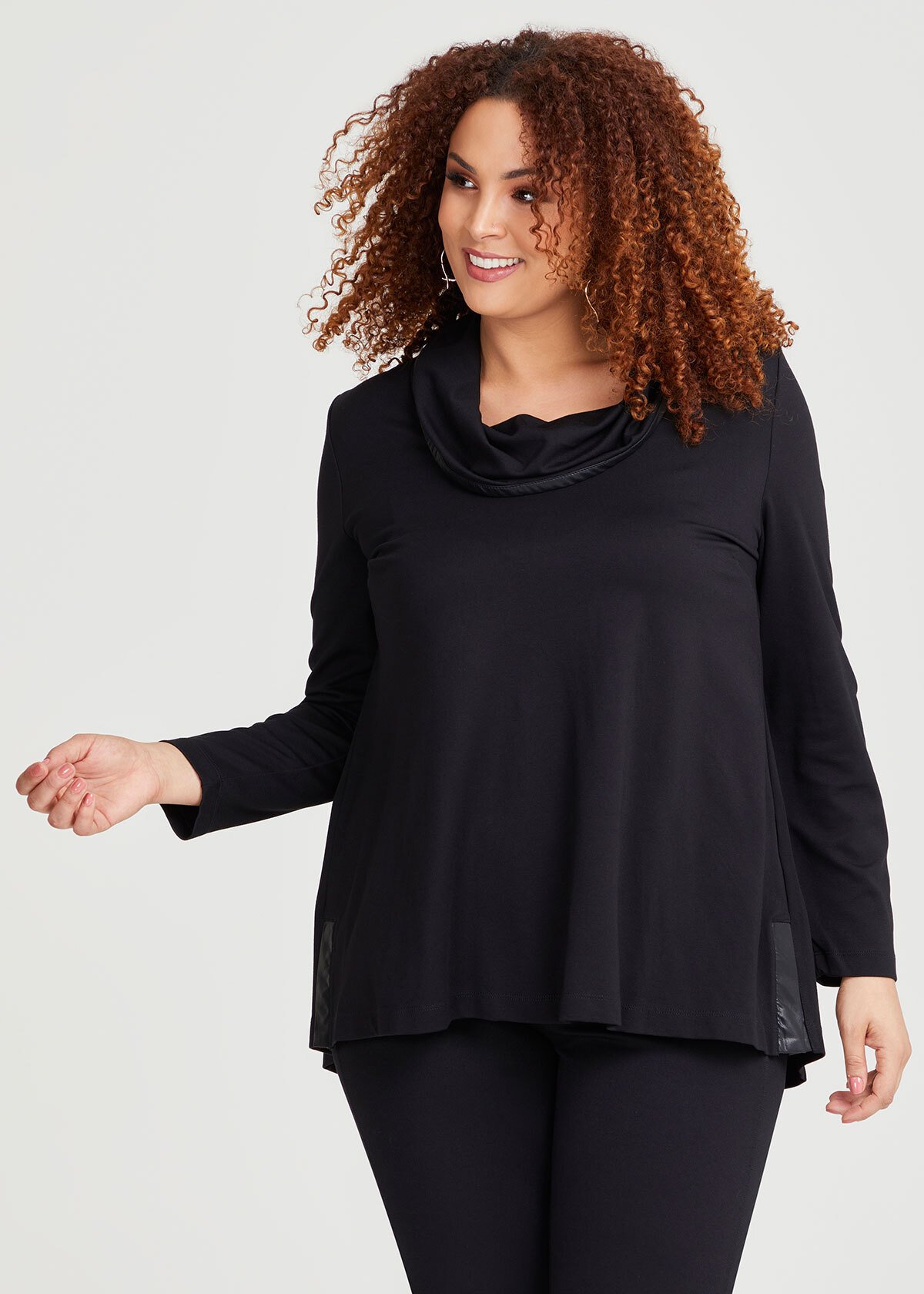 Shop Plus Size Bamboo Ponte Lexi Top, Black | Taking Shape AU