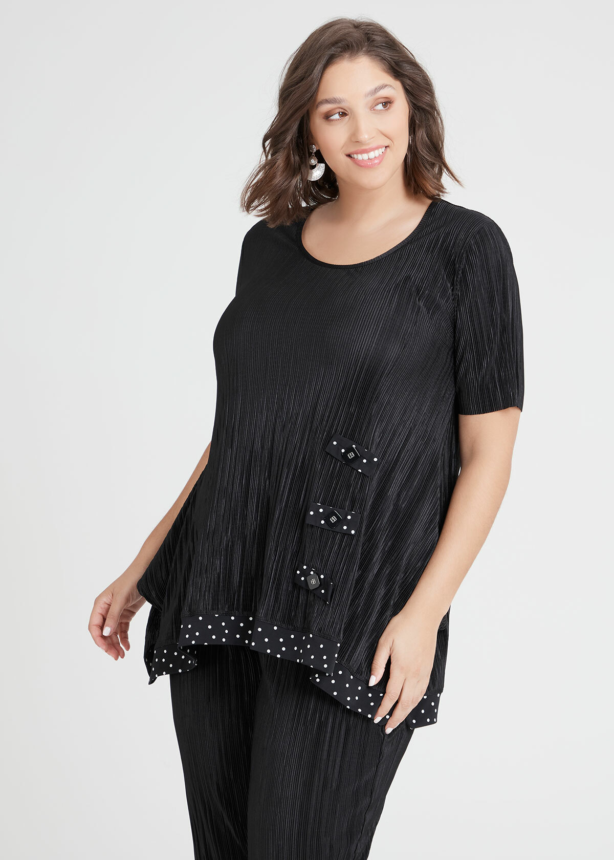 Shop Plus Size Pretty Pleats Top, Black | Taking Shape AU