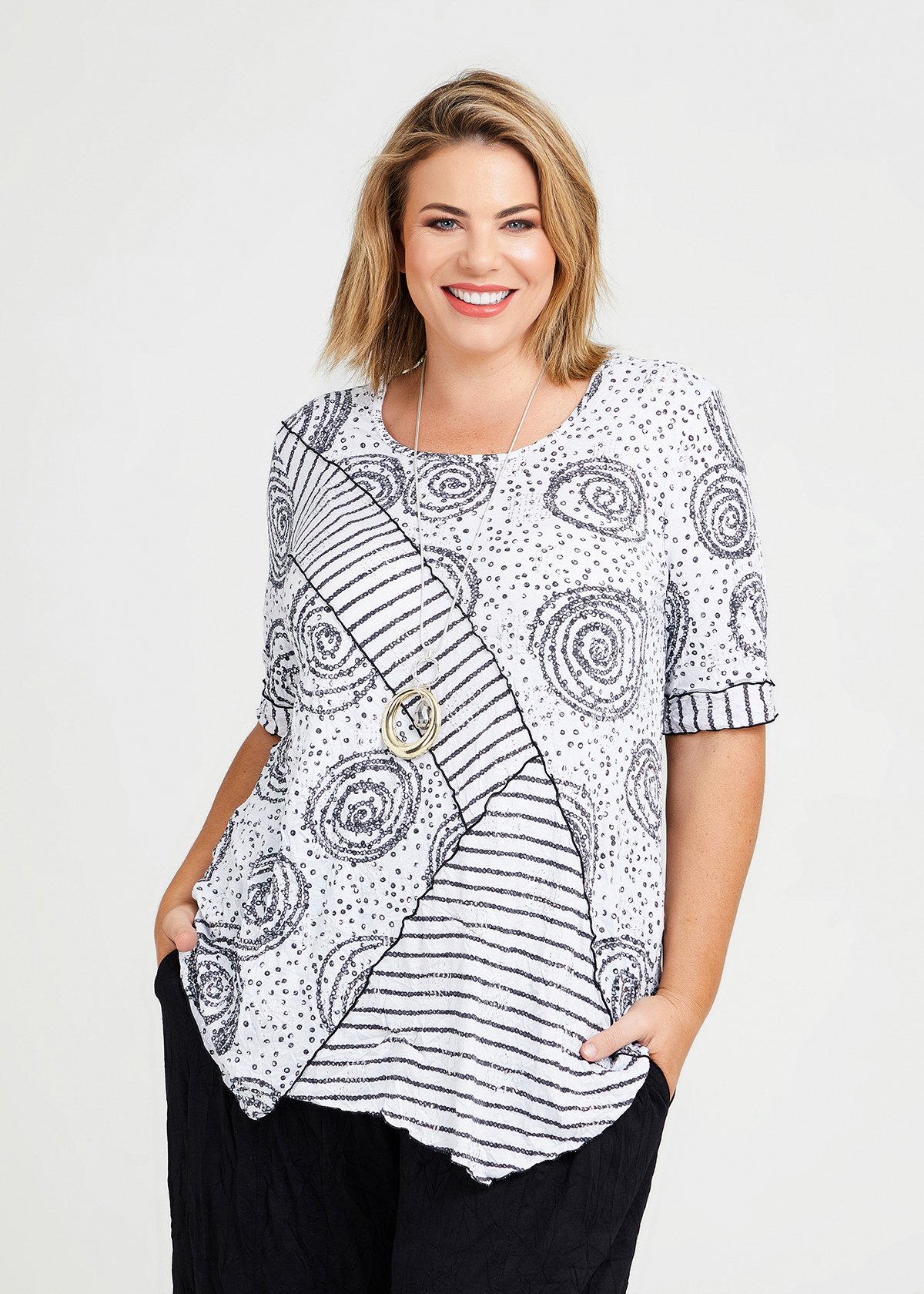 Shop Plus Size Demi Bamboo Foil Tunic, Multi | Taking Shape AU