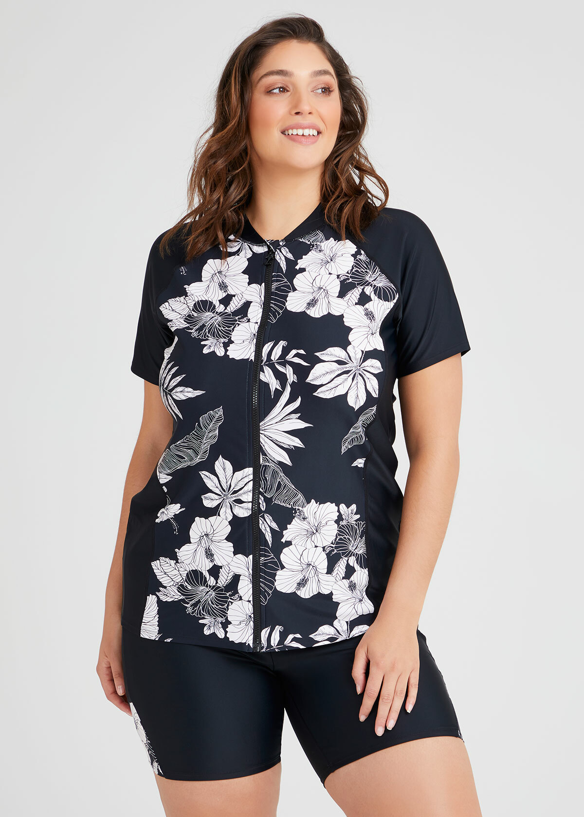 Shop Plus Size Palm Beach Rash Vest in Print | Taking Shape AU