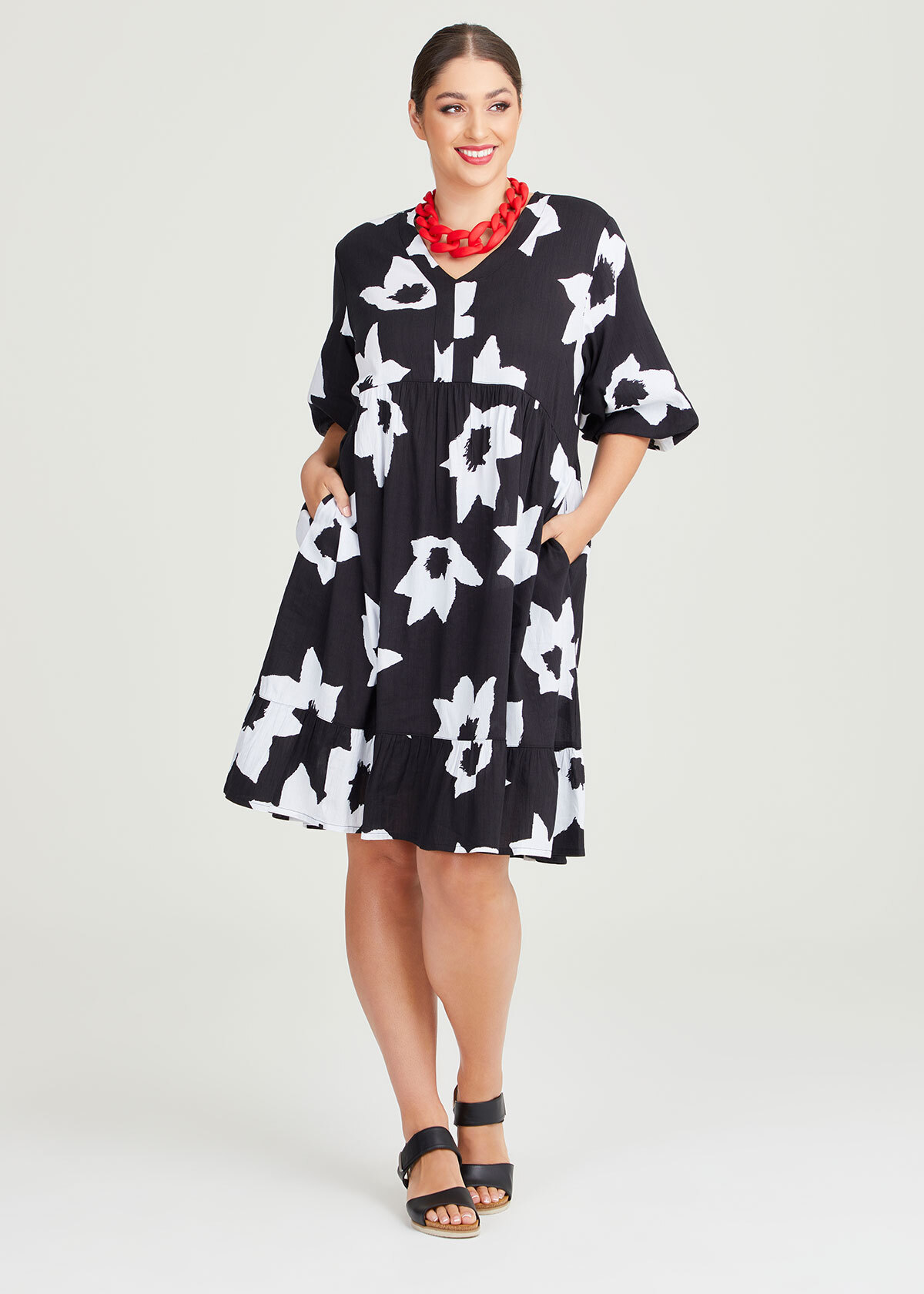 Shop Plus Size Natural Azalea Tier Dress, Multi | Taking Shape AU