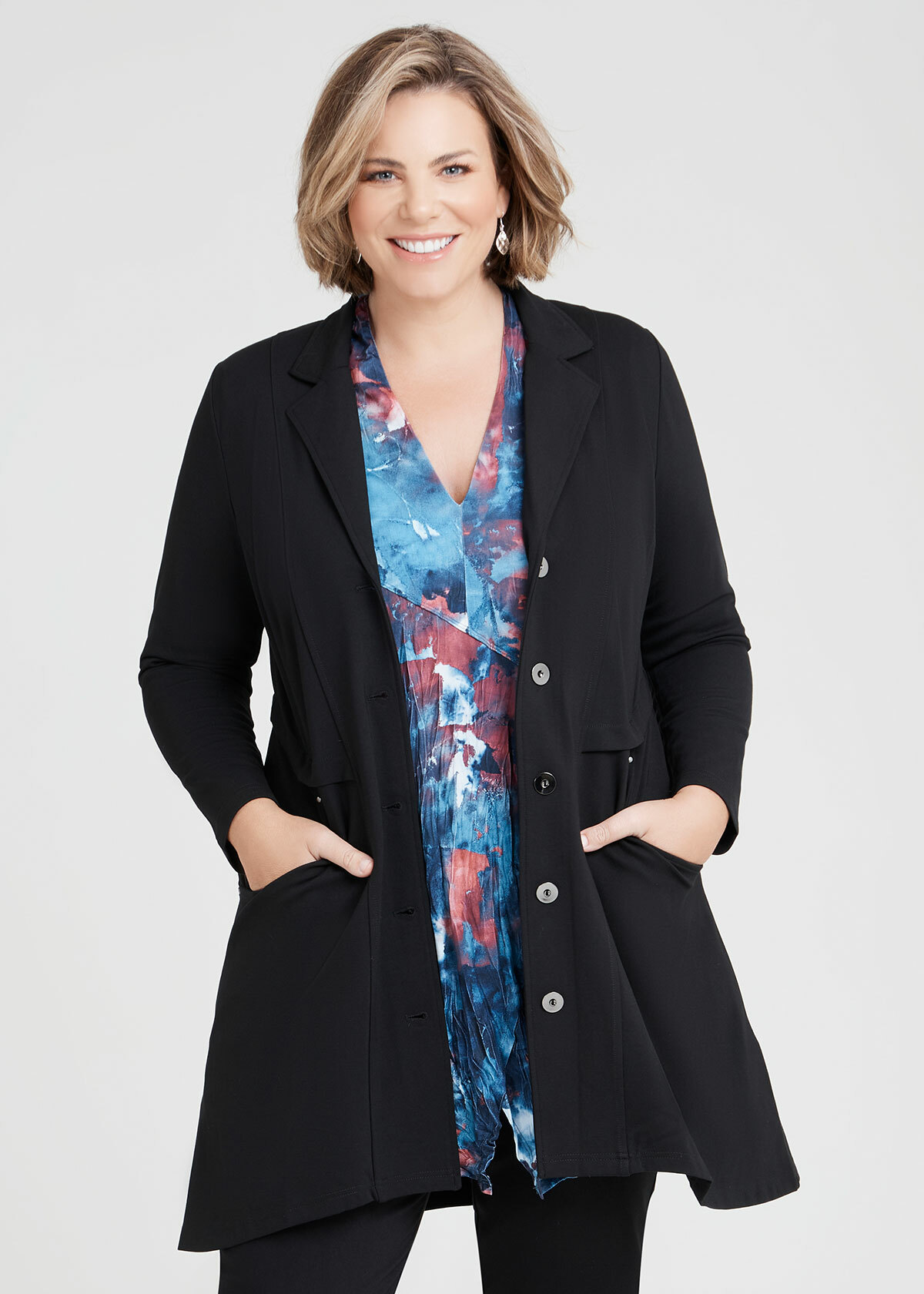 Shop Plus Size Lia Bamboo Ponte Jacket, Black | Taking Shape AU