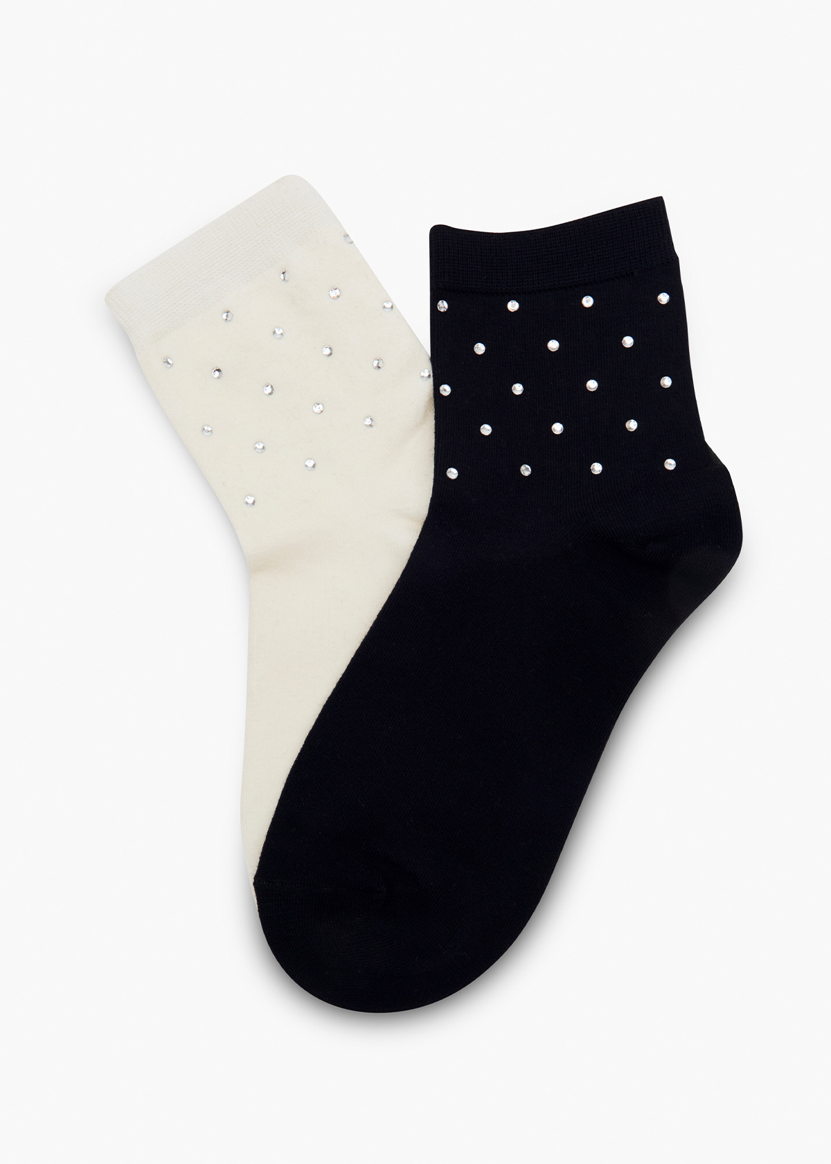Shop 2 Pack Cotton Rhinestone Socks in Multi | Accessories | Taking ...