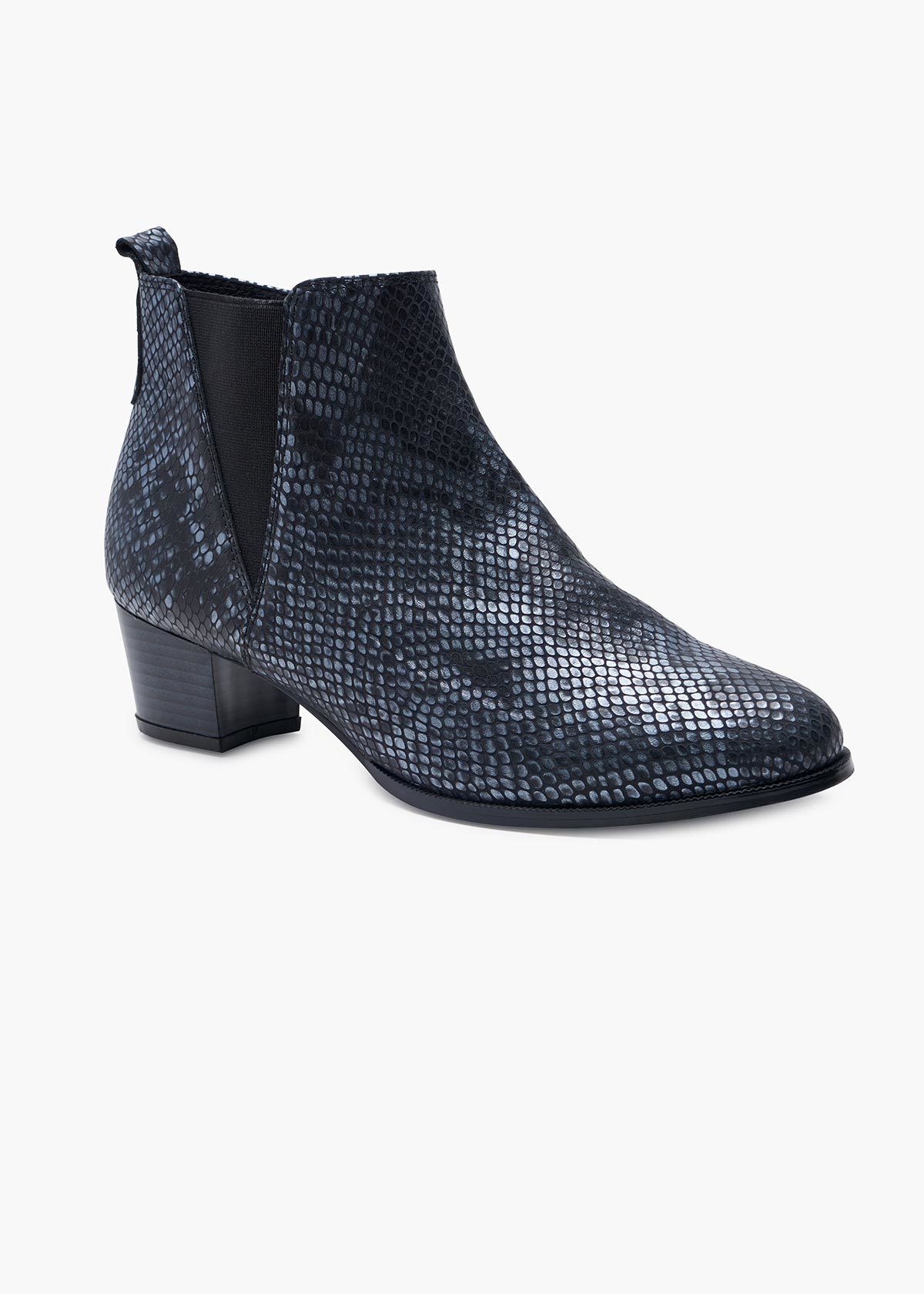 Shop Black Lila Leather Snake Boot | Comfortable Shoes | Taking Shape AU