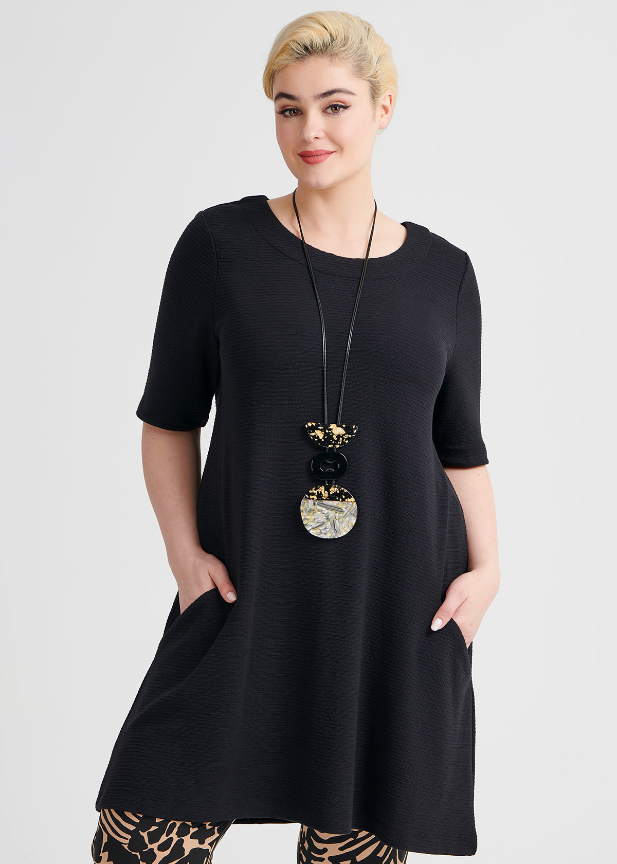 Shop Plus Size Ticking Tunic, Black | Taking Shape AU