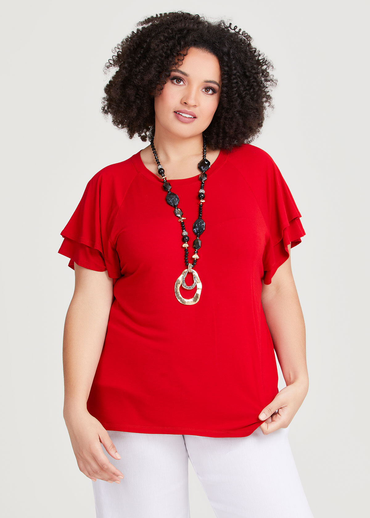 Shop Plus Size Bamboo Amira Top, Red | Taking Shape AU