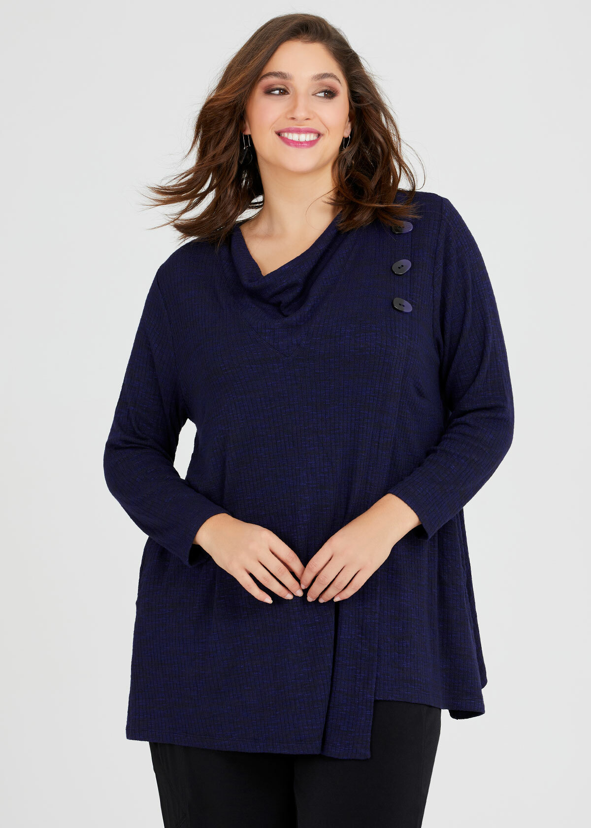 Shop Plus Size Rival Rib Texture Tunic, Purple | Taking Shape NZ
