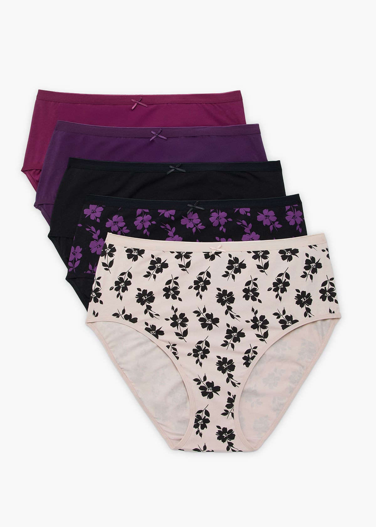 Shop Plus Size 5 Pack Cotton Floral Briefs, Floral | Taking Shape UK