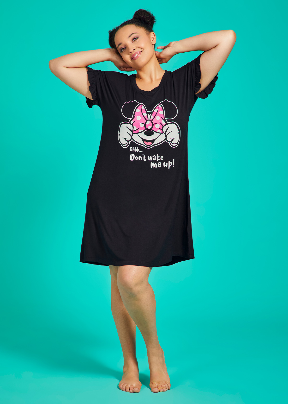 Shop Plus Size Minnie Sleepy Head Nightie, Black | Taking Shape NZ