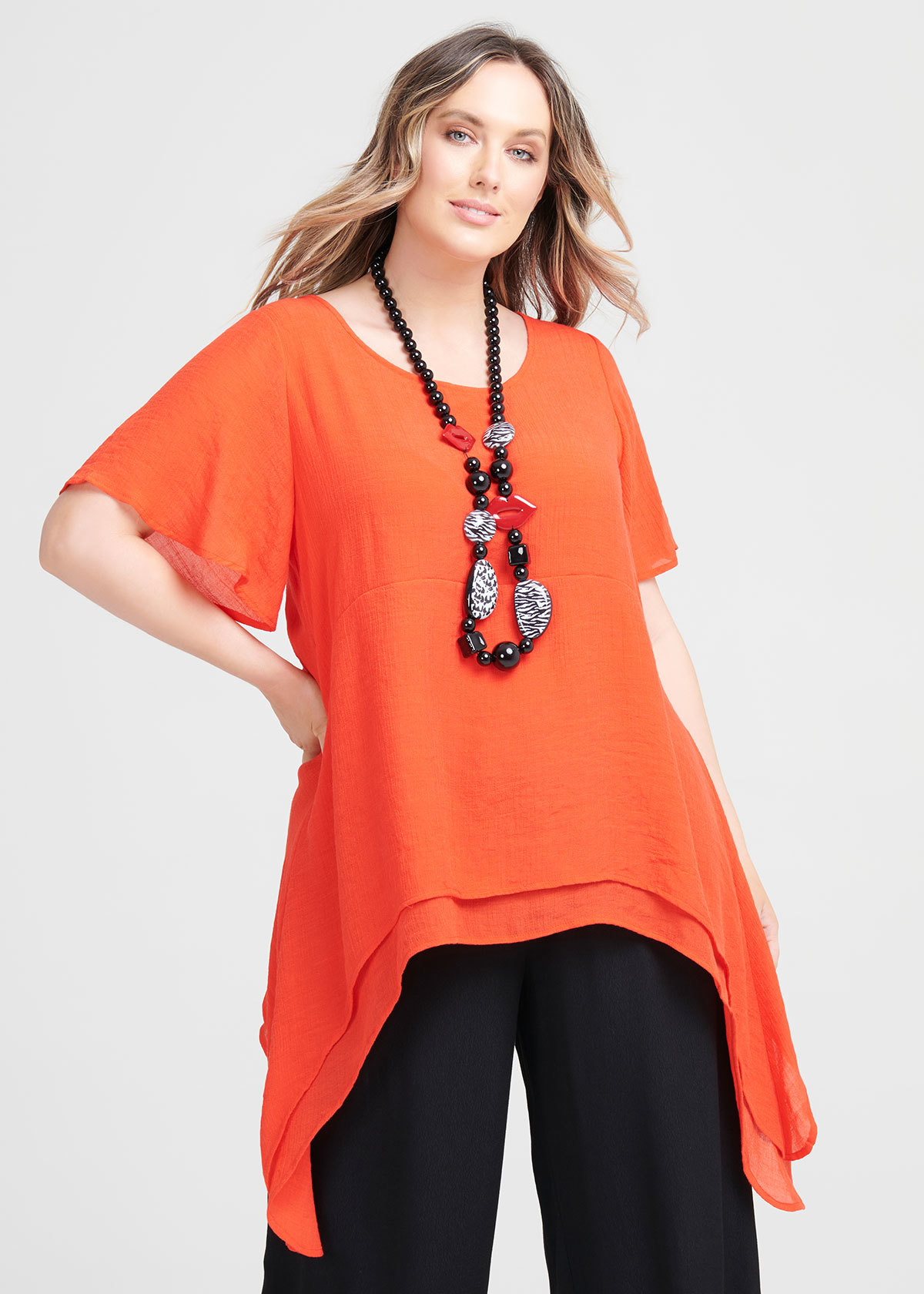 Shop Plus Size Waterfall Top in Red | Taking Shape AU