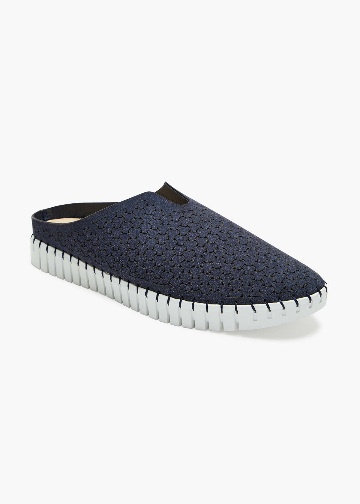 Shop Navy Lasercut Flexible Slide | Comfortable Shoes | Taking Shape NZ