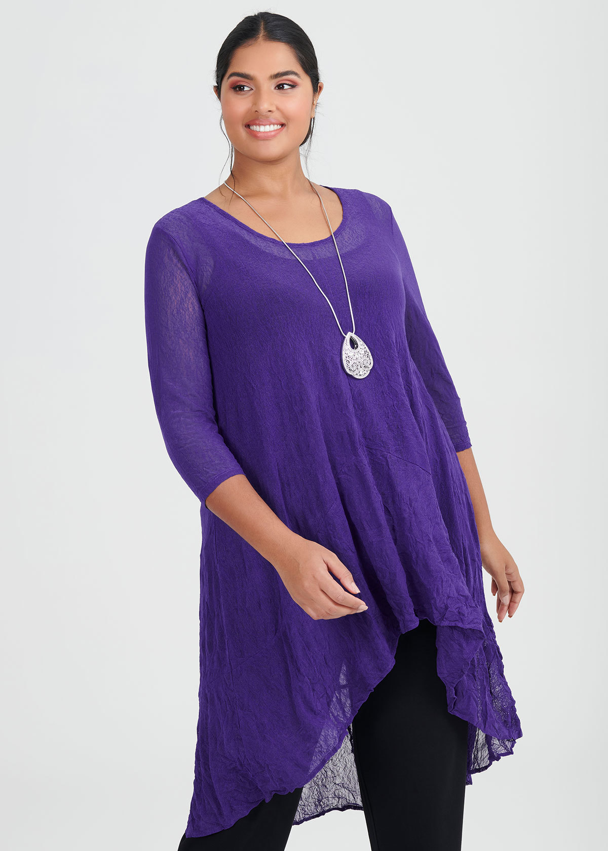Shop Plus Size Shayda Mesh Tunic, Purple | Taking Shape AU