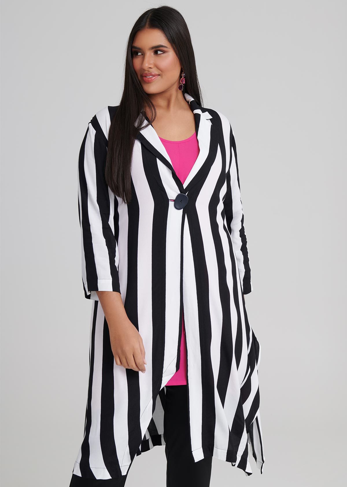 Shop Plus Size Line For Line Jacket, Stripes | Taking Shape AU