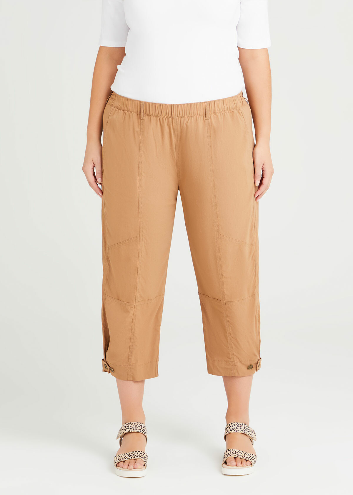 Shop Plus Size Wanderlust Cargo Crop Pant in Brown | Taking Shape AU