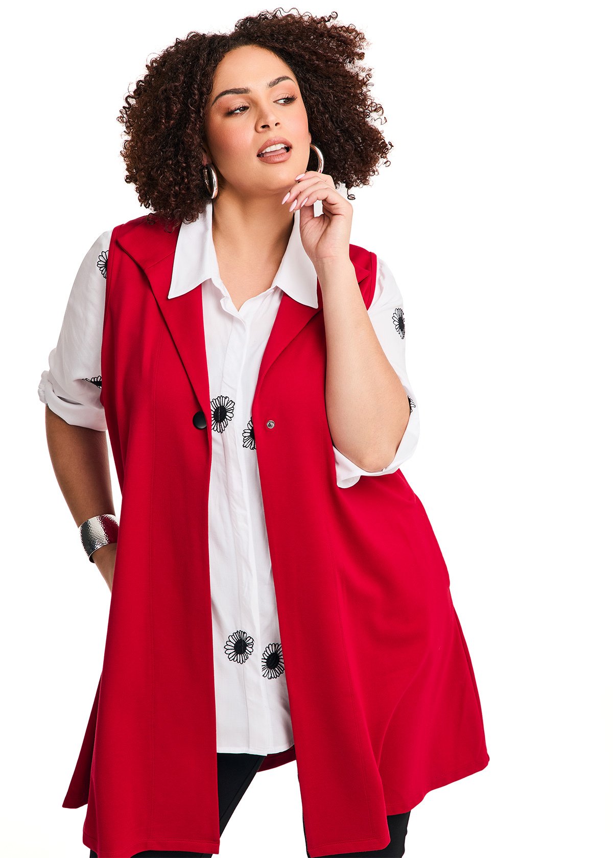 Shop Plus Size Ponte Off Duty Odette Vest, Red | Taking Shape NZ