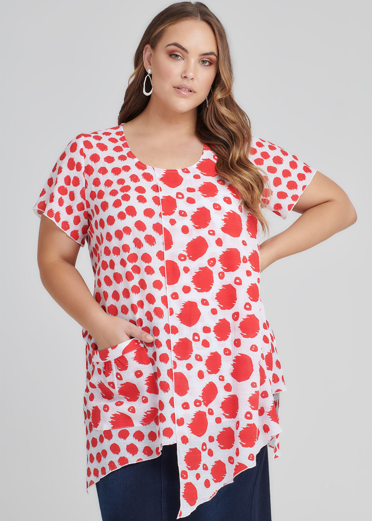 Shop Plus Size Spot Splice Top, Print | Taking Shape AU