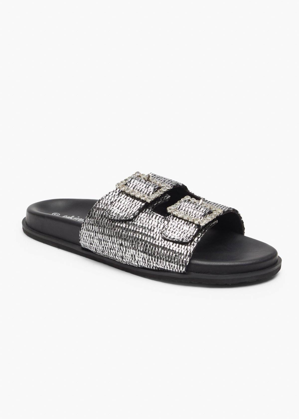Shop Black Raffia Slide Sandal | Comfortable Shoes | Taking Shape AU
