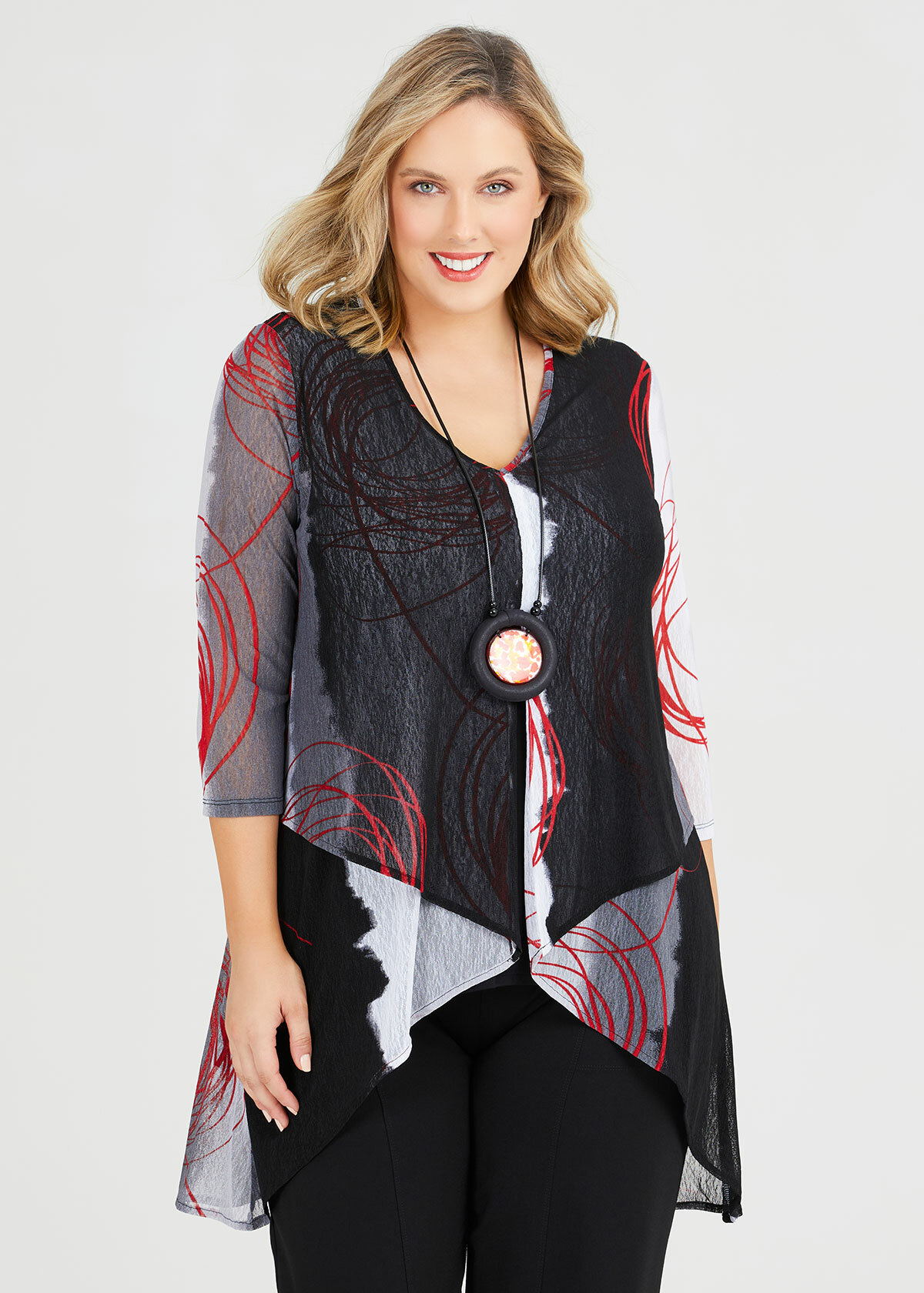 Shop Plus Size Sheer Curve Top, Print | Taking Shape AU