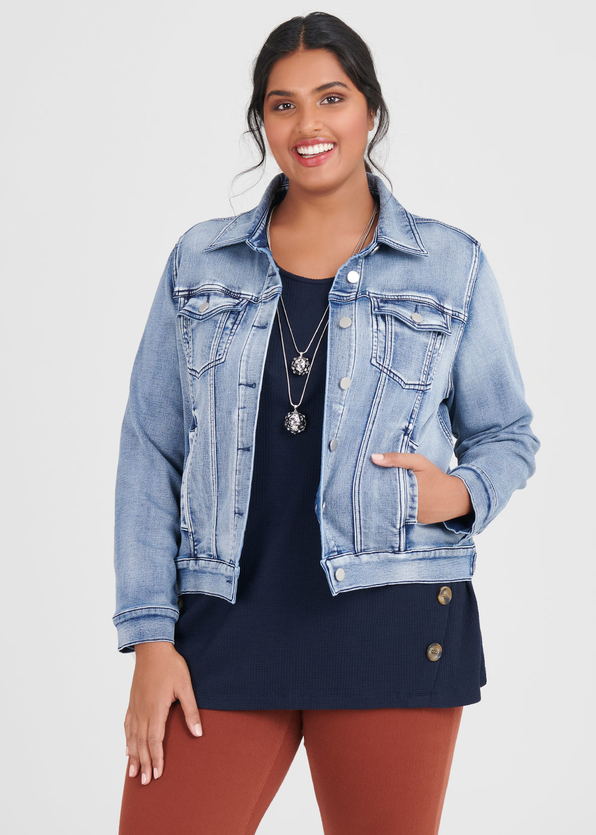 Shop Plus Size Classic Denim Best Friend Jacket, Blue | Taking Shape AU