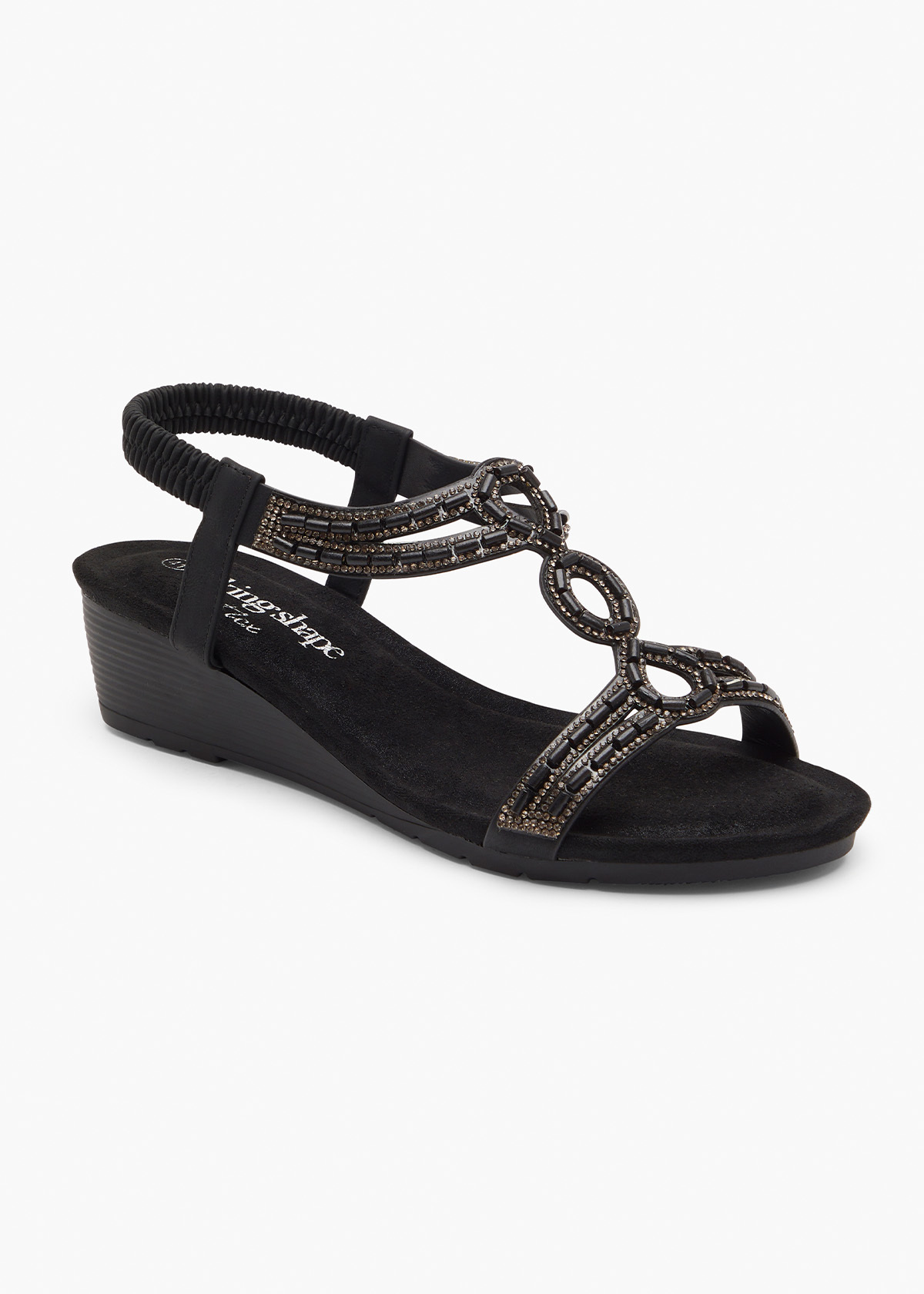 Shop Black Annette Bling Flex Sandal | Comfortable Shoes | Taking Shape AU