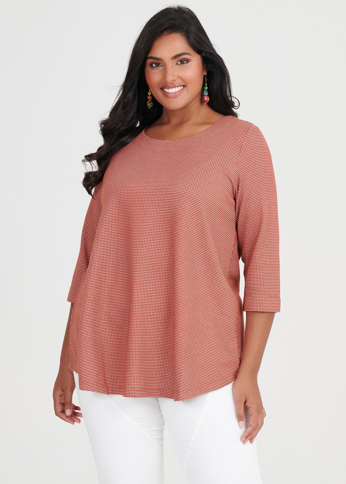 Shop Plus Size Bamboo Ticking Top, Pink | Taking Shape AU