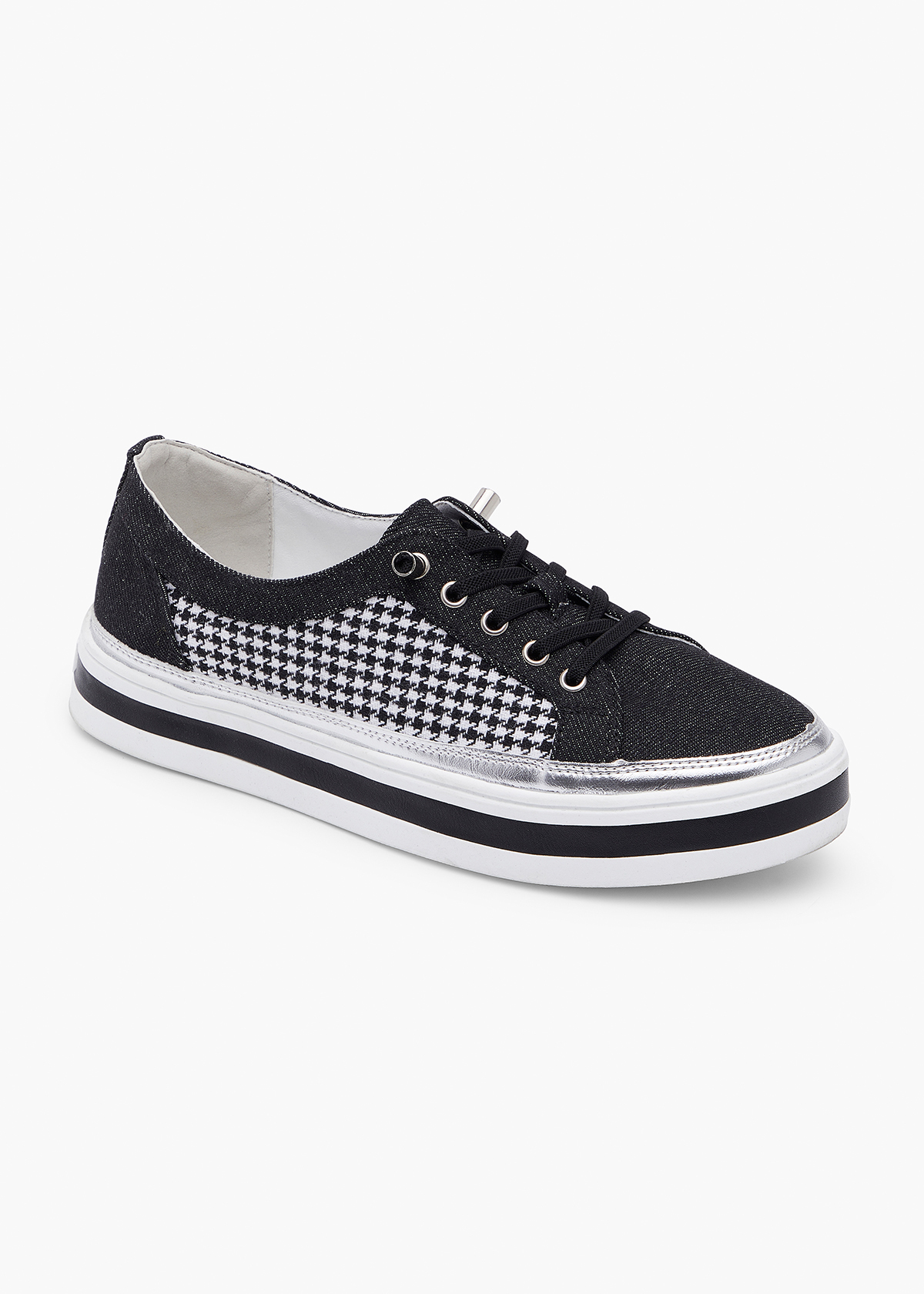 Shop Black Houndstooth Sneaker | Comfortable Shoes | Taking Shape AU