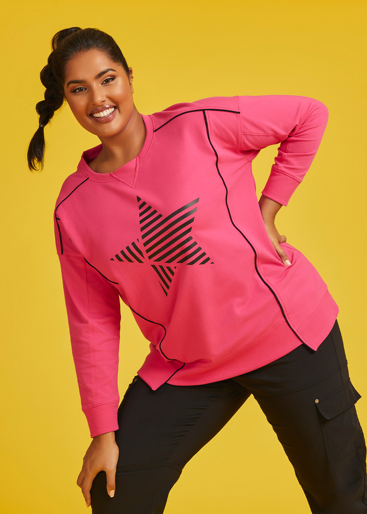 Shop Plus Size Cotton Star Active Sweatshirt, Red | Taking Shape AU