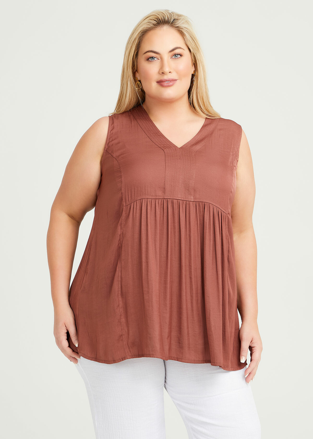 Shop Plus Size Luxe Spice Tank, Orange | Taking Shape AU