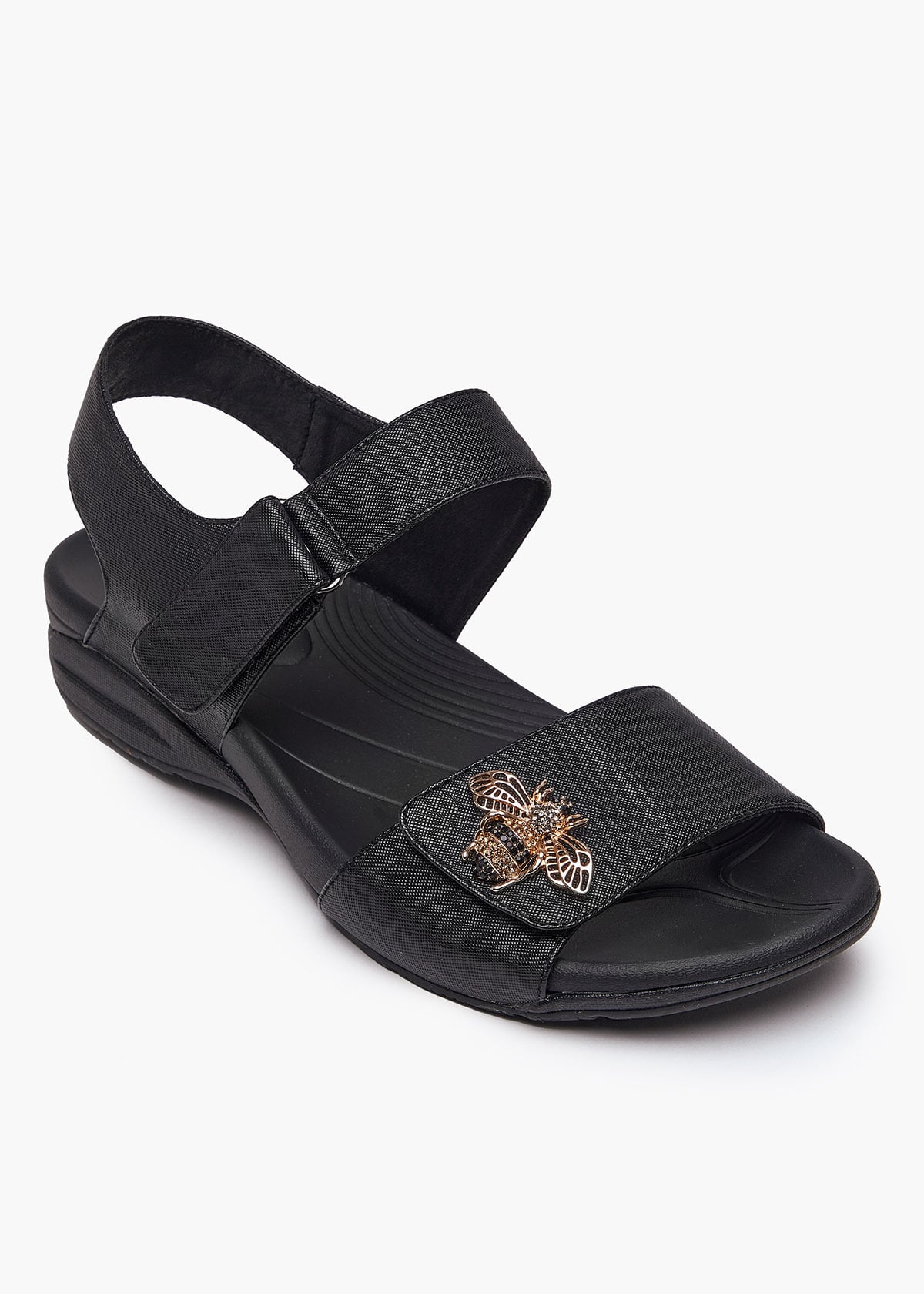 Shop Black Bee Velcro Sandal | Comfortable Shoes | Taking Shape AU