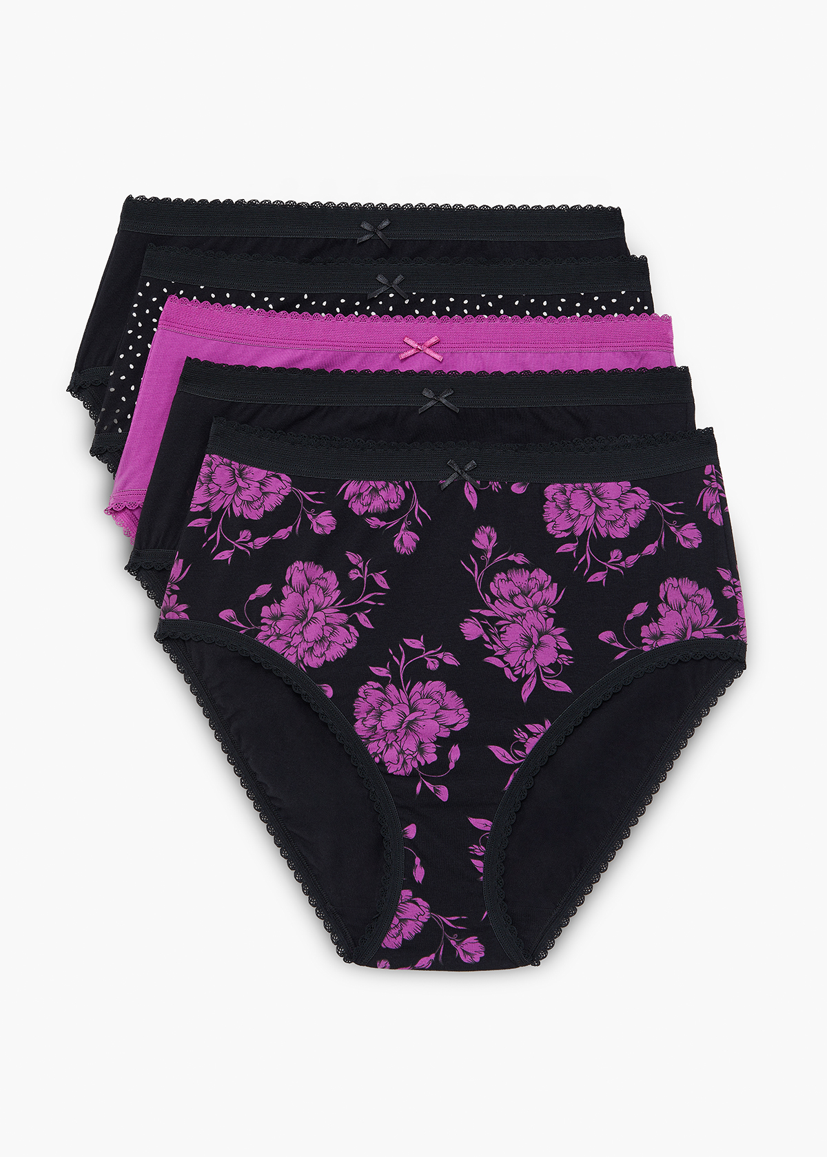 Shop Plus Size 5 Pack Cotton Floral Briefs, Multi | Taking Shape AU