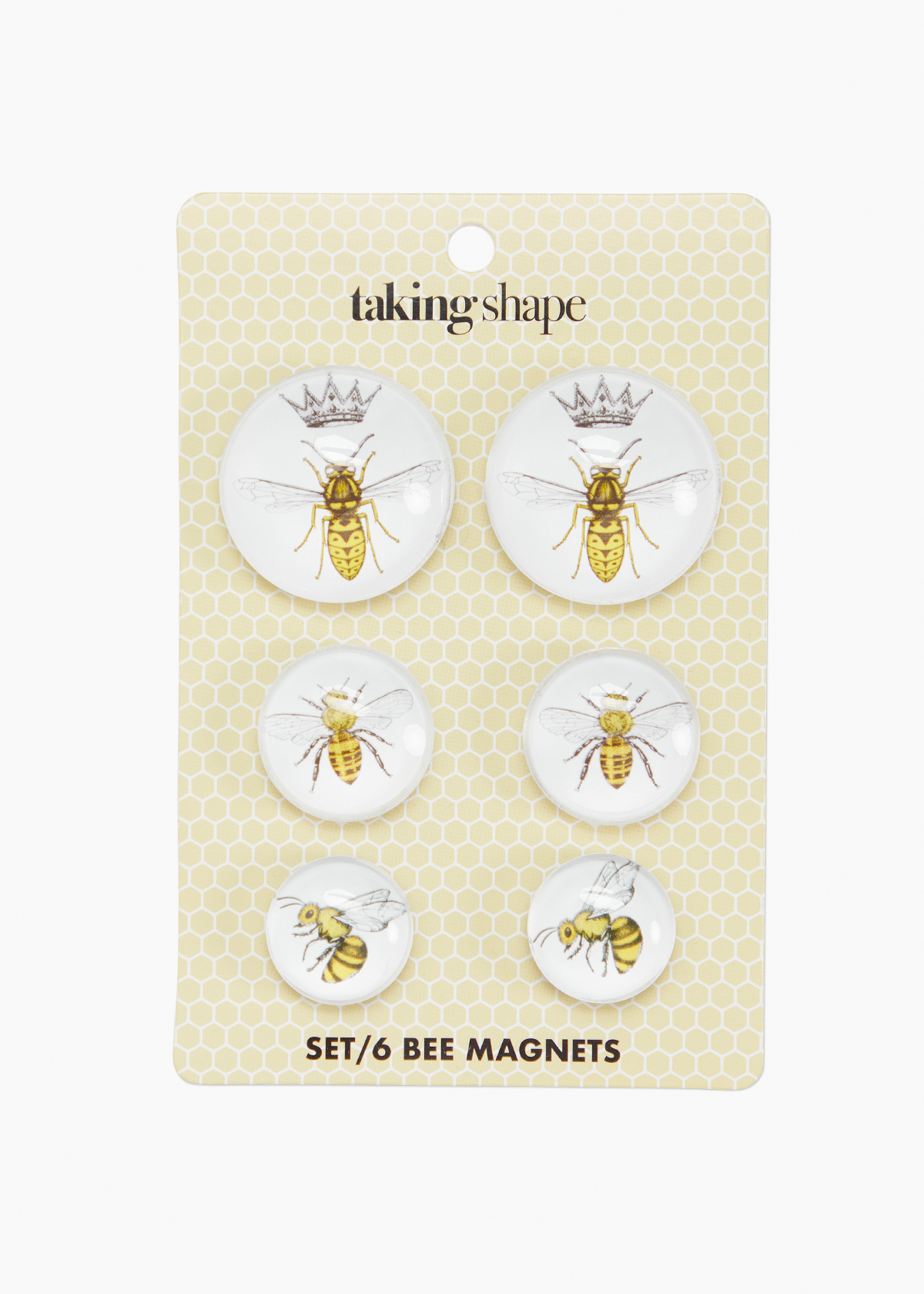 Shop Set/6 Bee Magnets in White | Accessories | Taking Shape AU