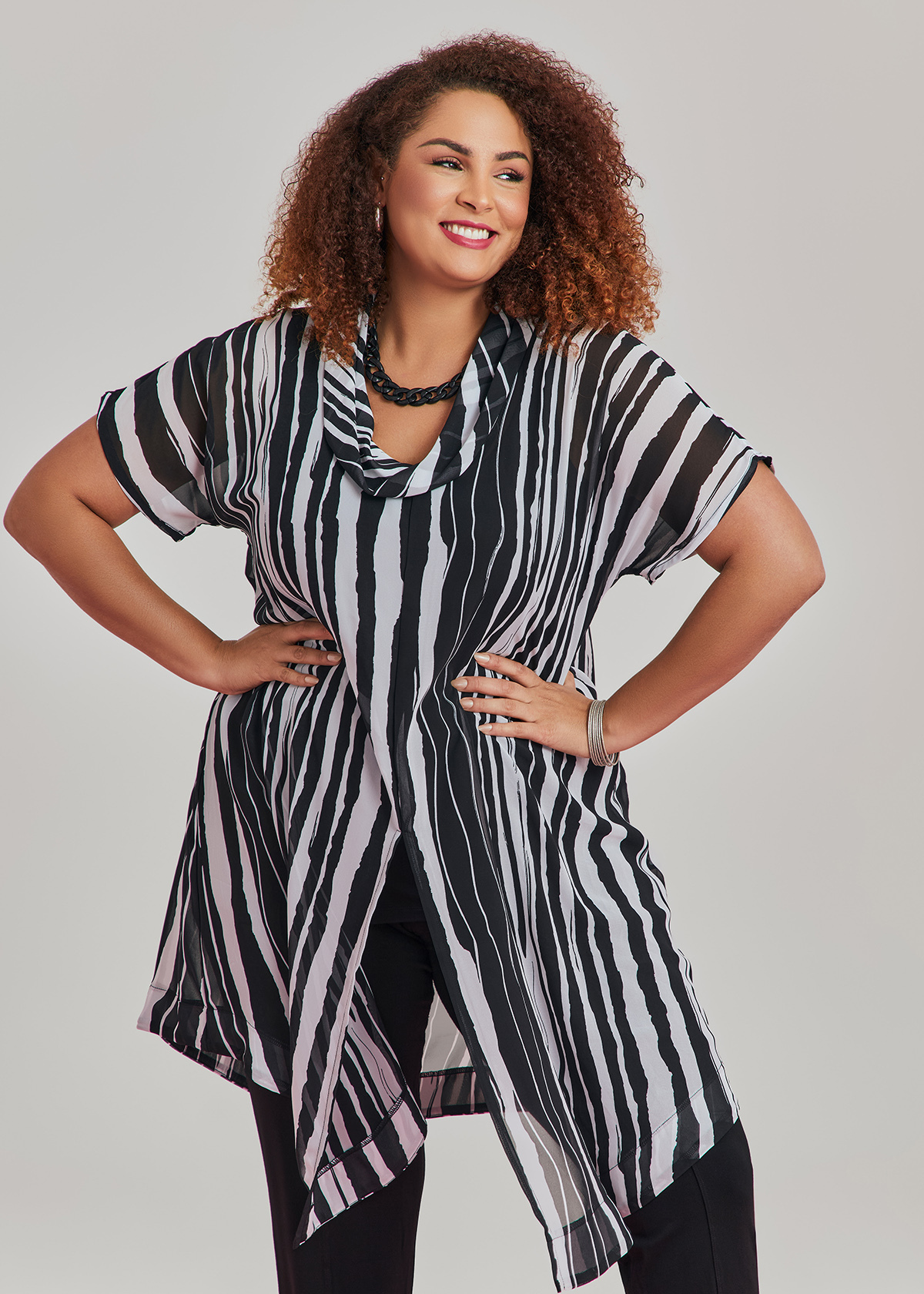 Shop Plus Size Maria Chiffon Split Front Tunic, Multi | Taking Shape AU