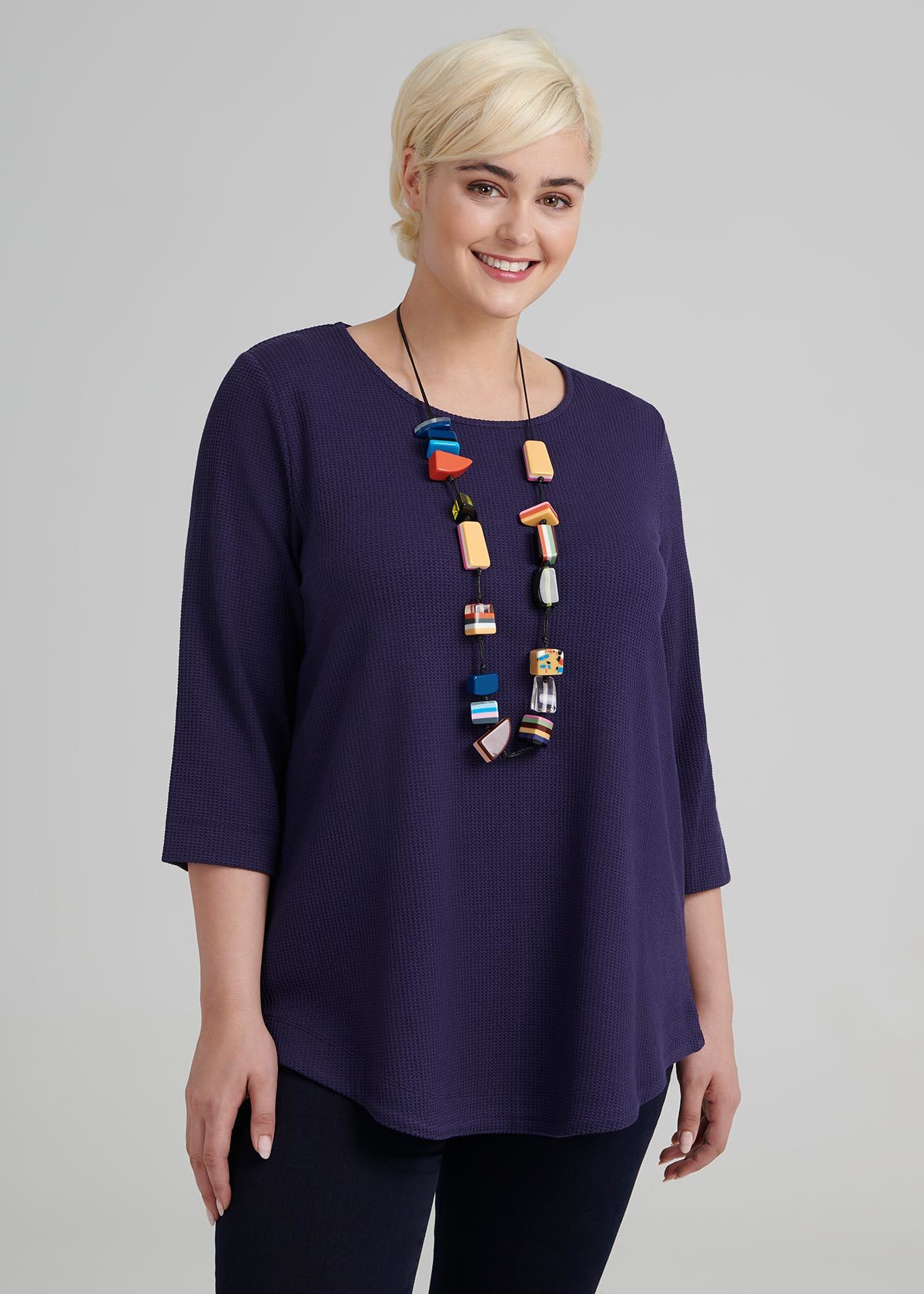Shop Plus Size Staple Curved Hem Top, Purple | Taking Shape AU